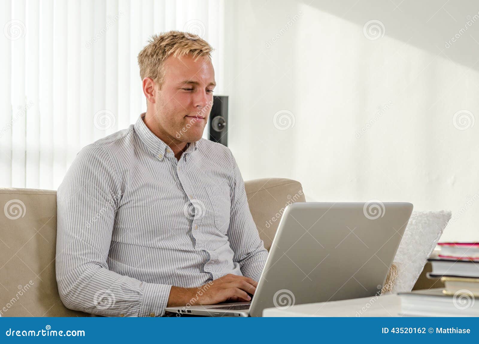 Business Man Working with Laptop Stock Photo - Image of smile, person ...