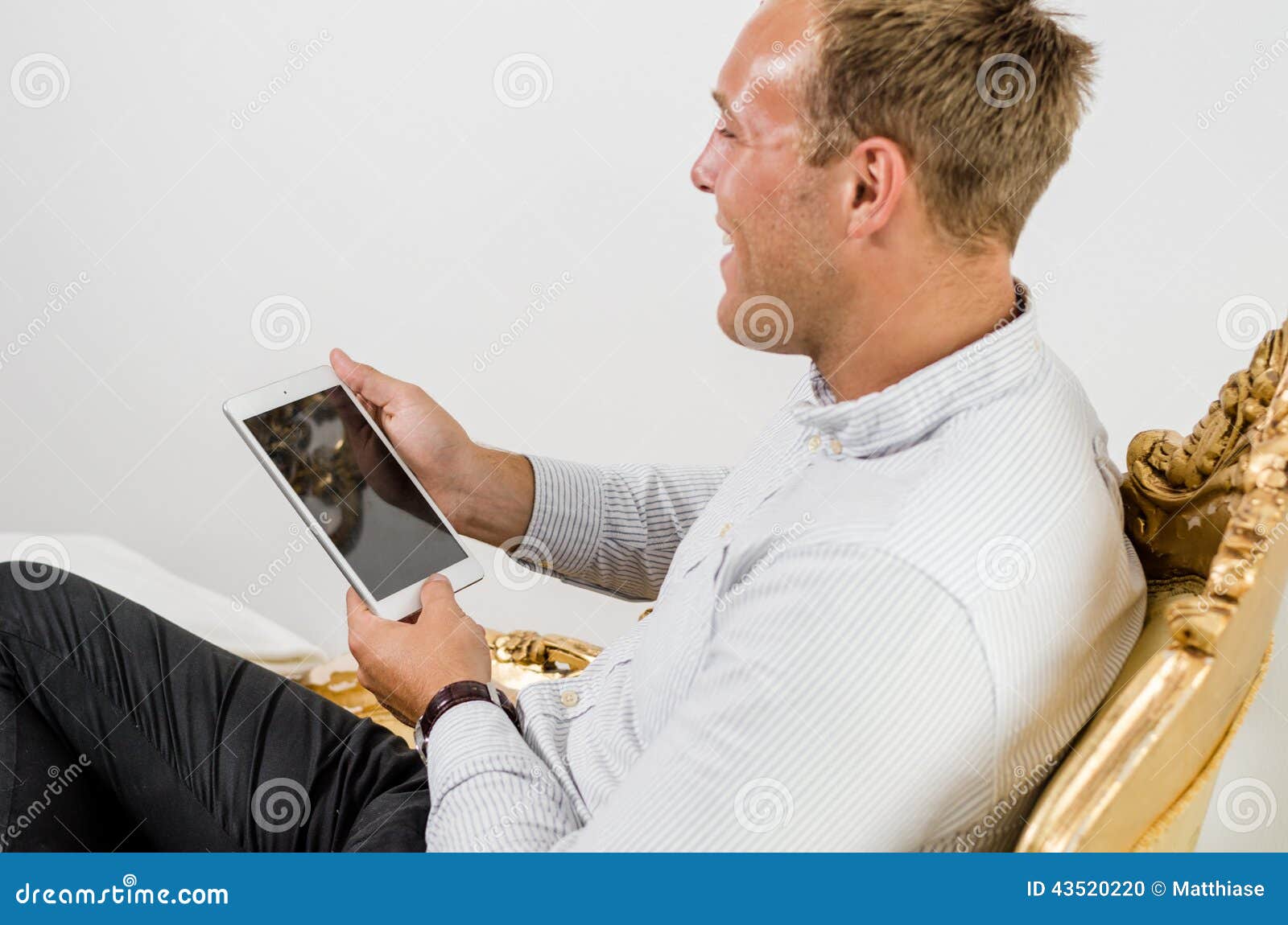 Business Man Working on Tablet Stock Photo - Image of lifestyle, studio ...