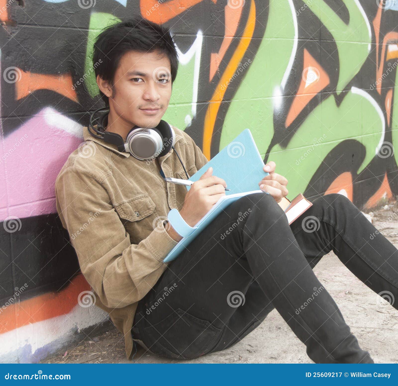 Young Adult Writing and Relaxing Stock Image - Image of oriental, style ...