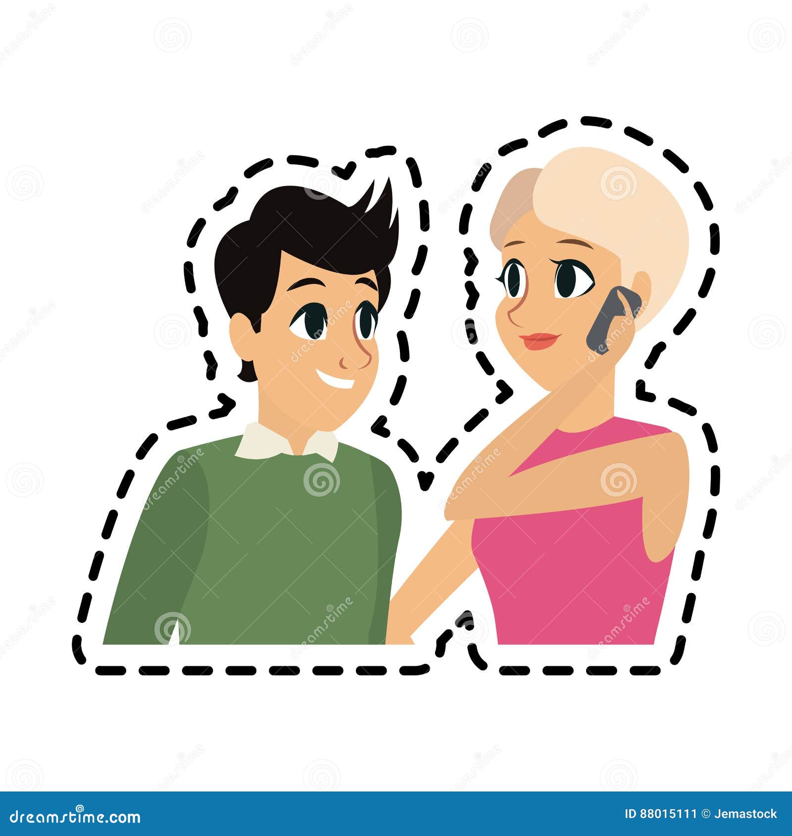 Young Adults Having a Conversation Icon Image Stock Illustration ...