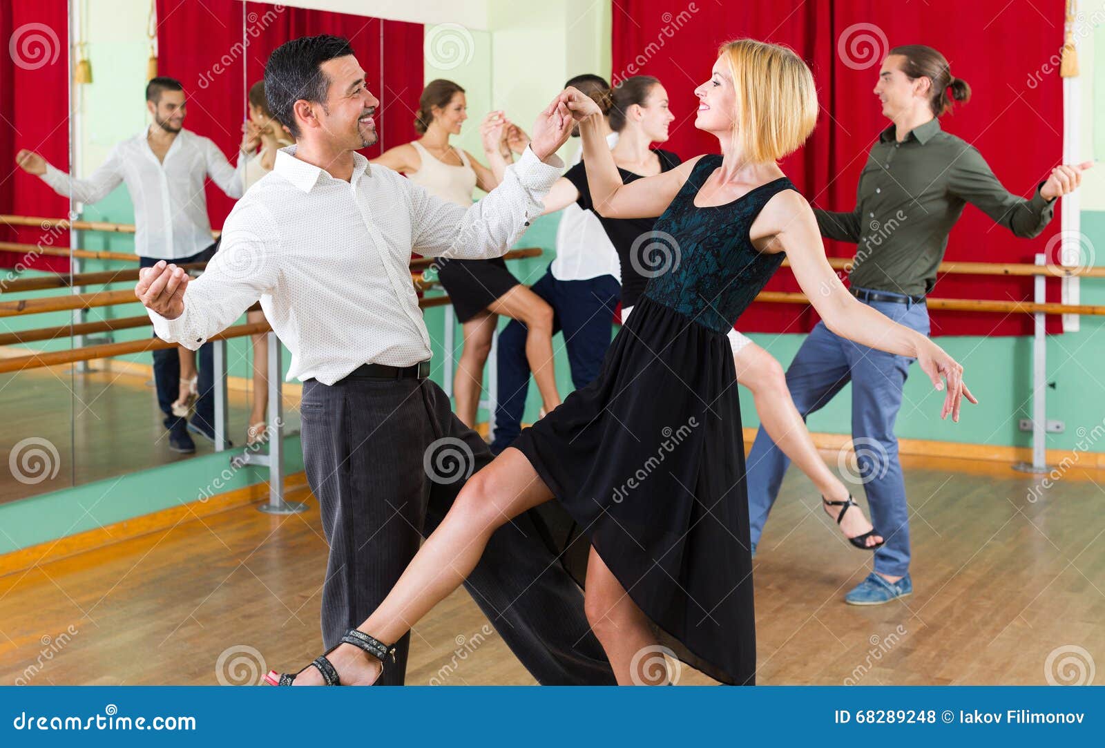 Young Adults Having Dance Class Stock Photo - Image of movement, group ...