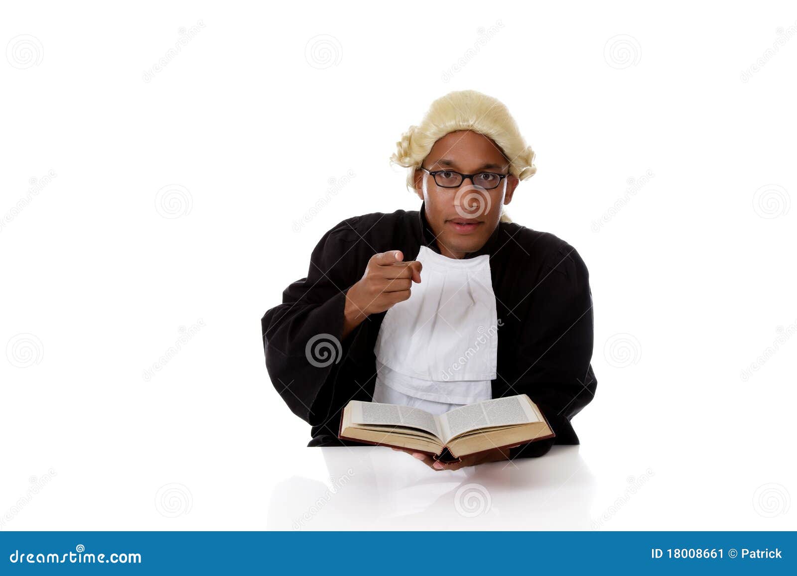 Young African American Judge Man, Pointing Stock Image - Image of ...