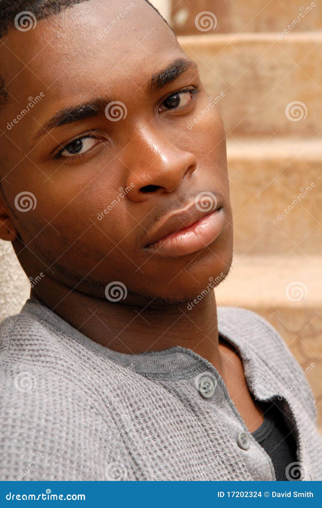 Young African American Man with a Sad Expression Stock Photo - Image of ...
