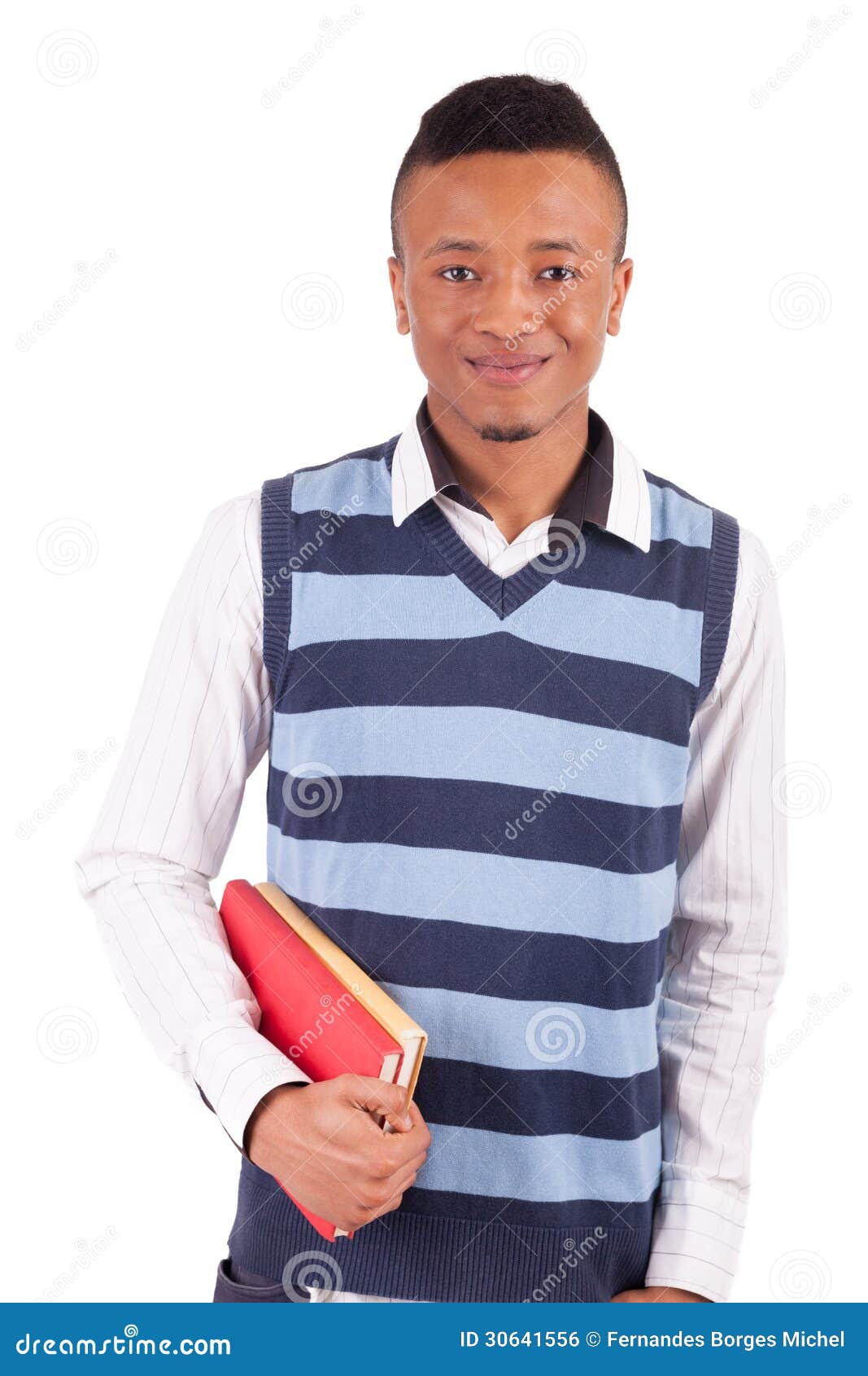Young African American Student with a Book Stock Photo - Image of ...