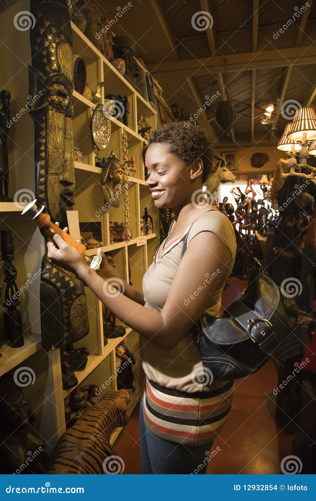 Young African American Woman Browsing in a Store Stock Photo - Image of ...