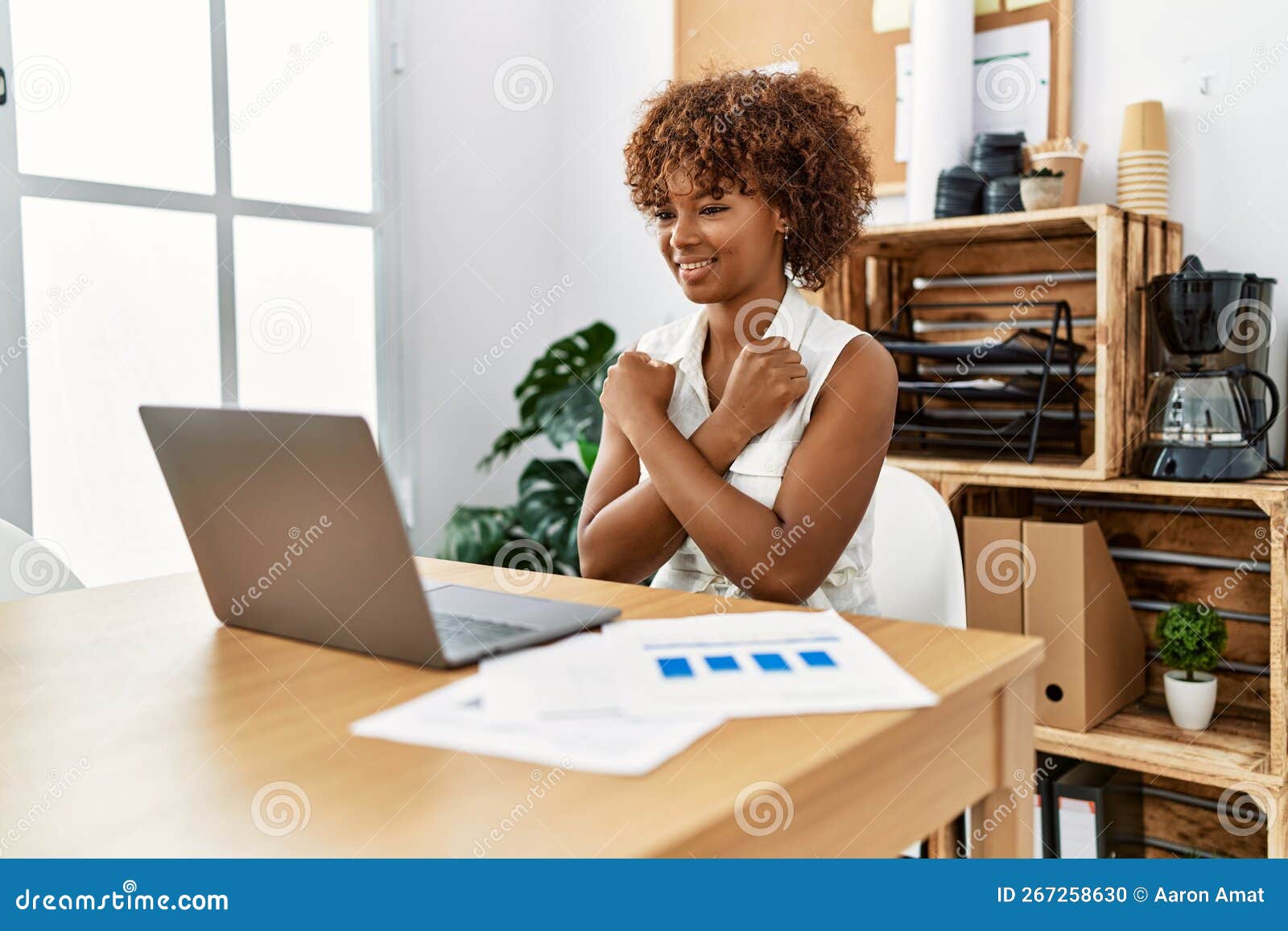 Young African American Woman Having Video Call Using Deaf Language at ...
