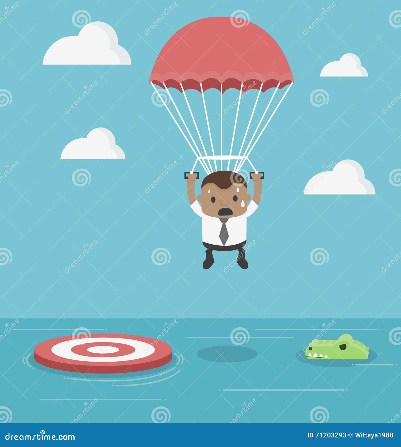 Young African Businessman that Focus on the Wrong Target Stock Vector ...