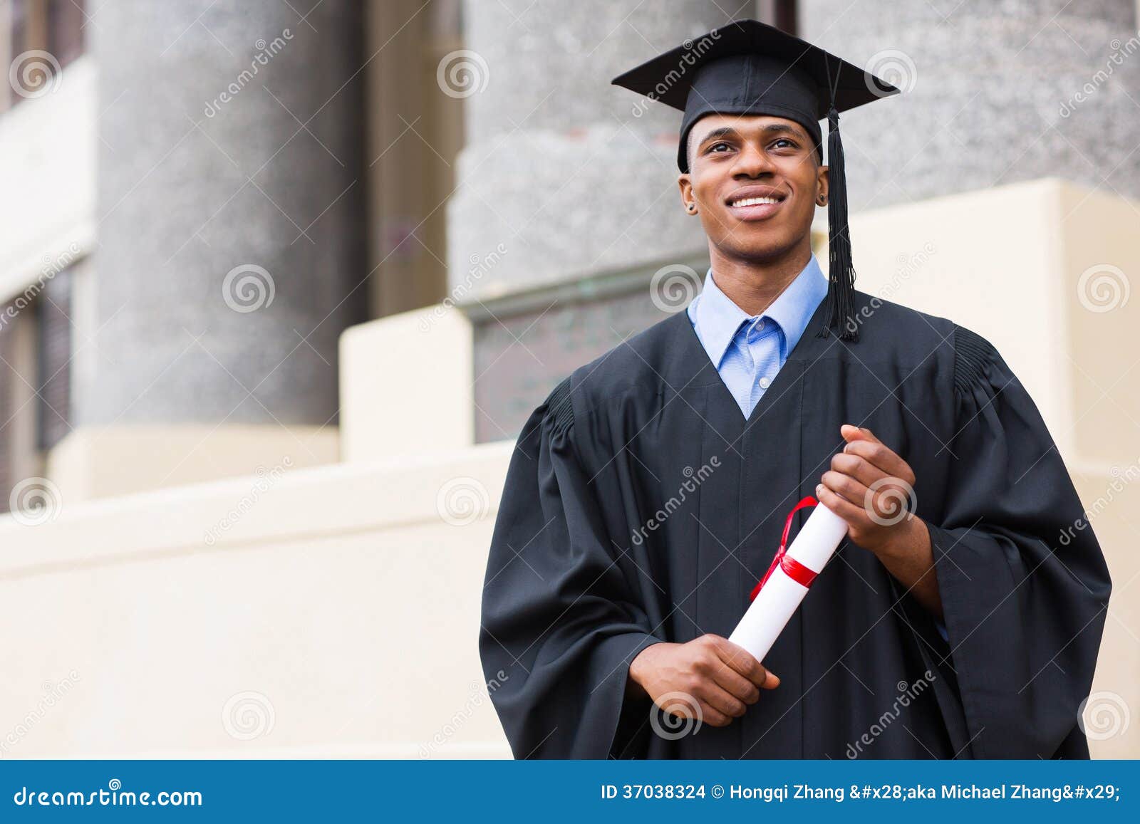 Young african graduate stock photo. Image of cute, master - 37038324