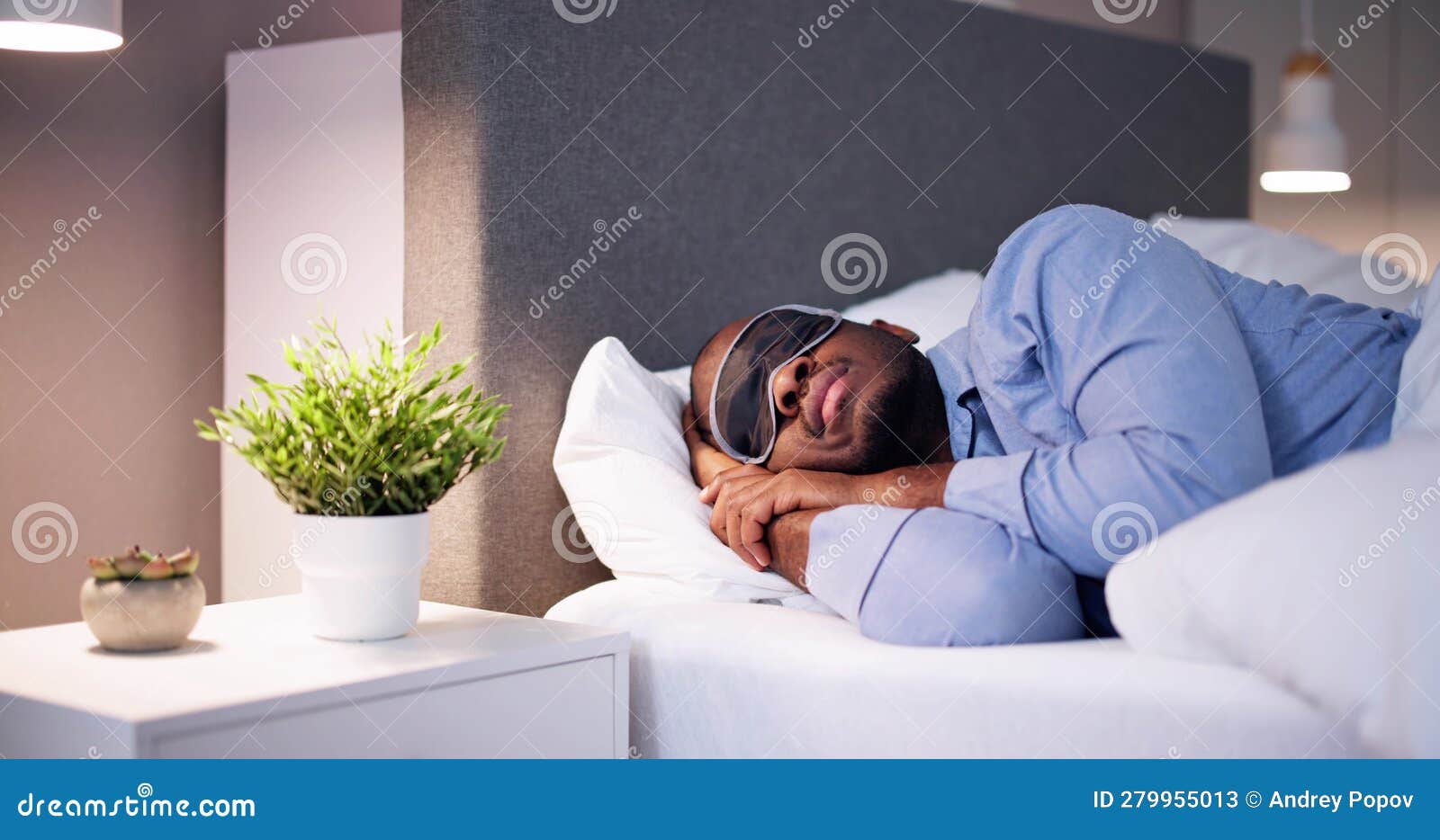 Young African Man Sleeping stock image. Image of mask - 279955013