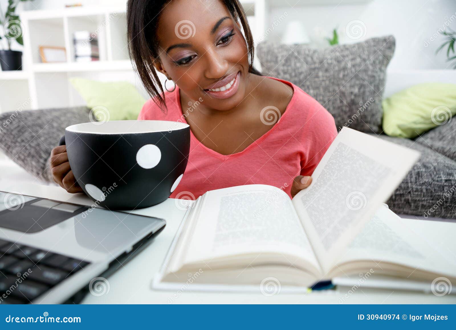 Young African Student Learning at Home Stock Photo - Image of black ...