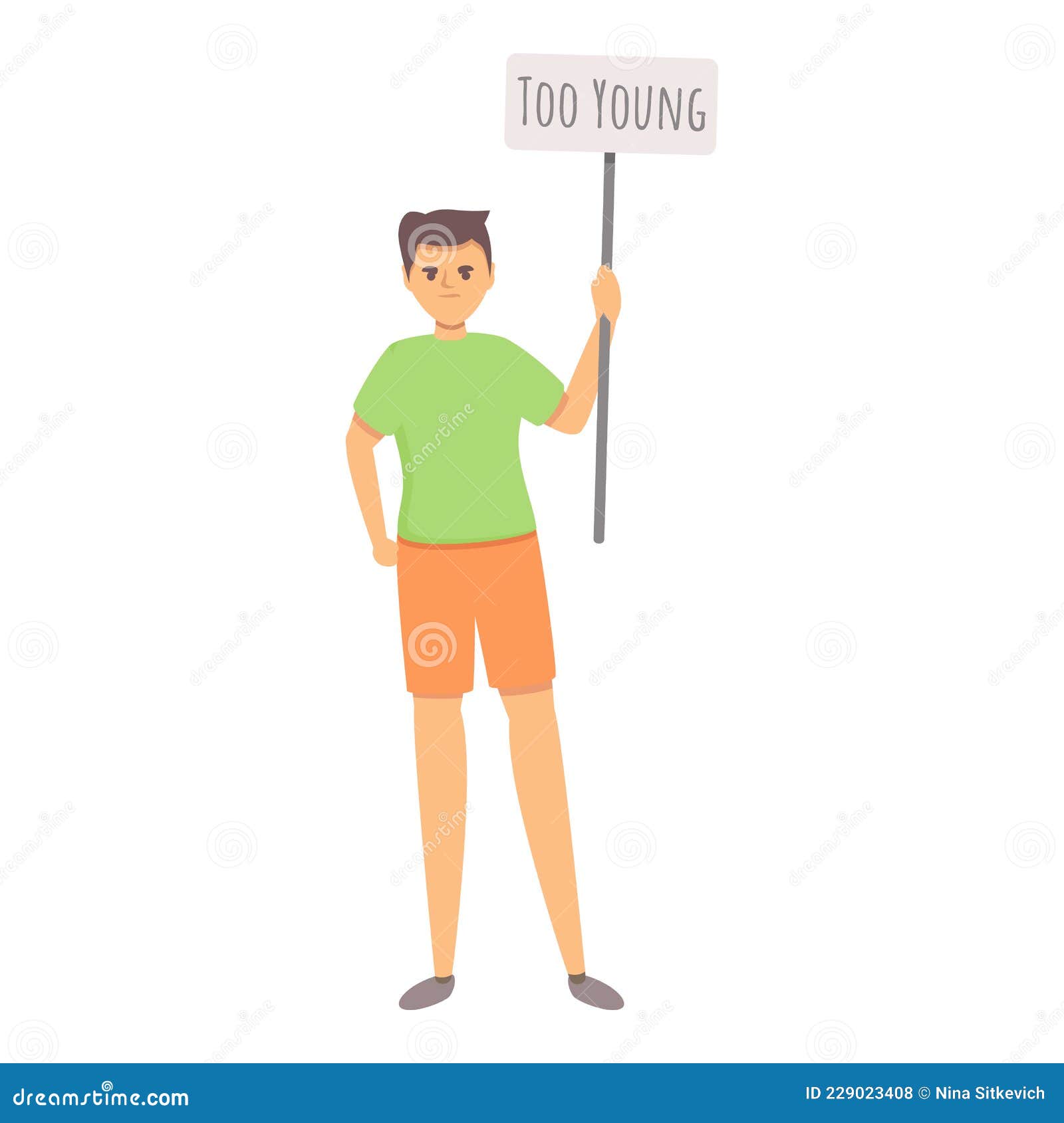 Young Age Discrimination Icon Cartoon Vector Ageism Equality Stock