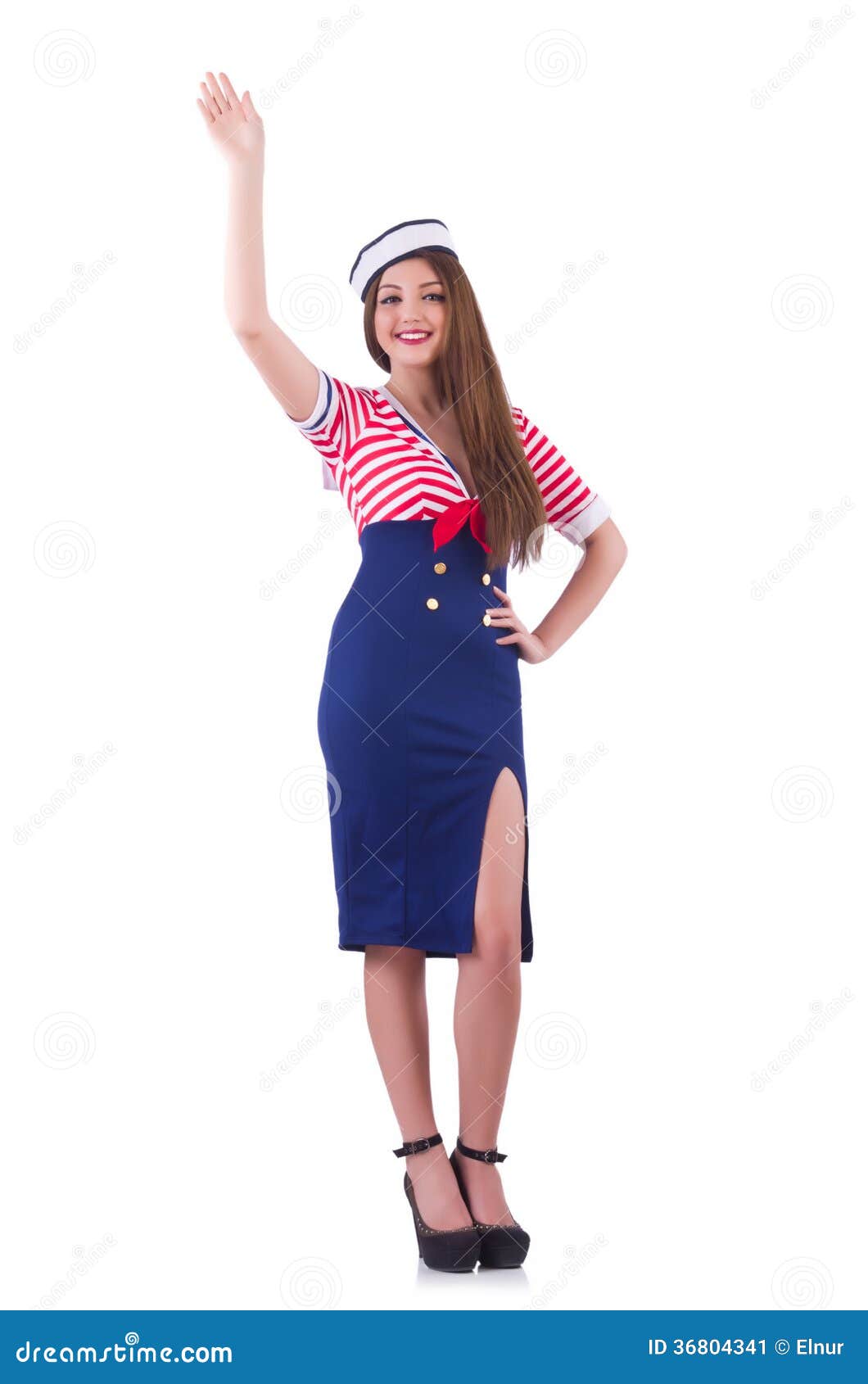 Young airhostess saluting stock image. Image of blue - 36804341