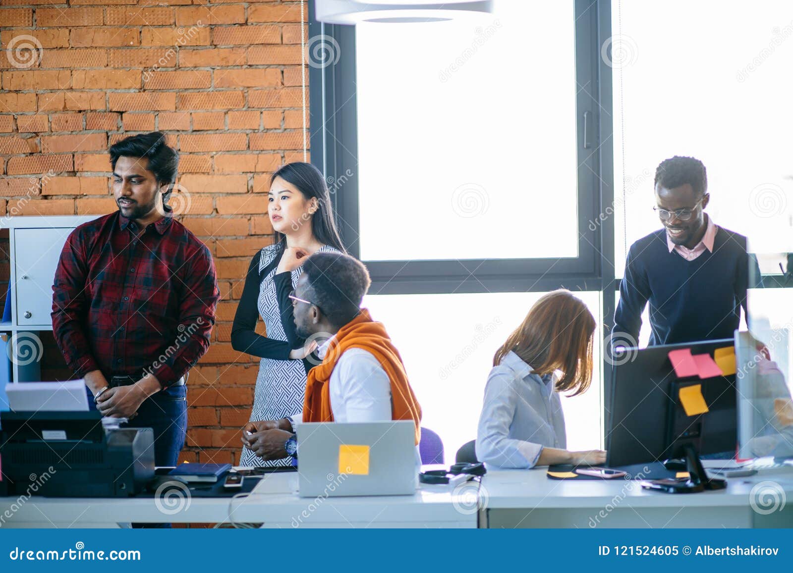 Young Ambitious People are Working in Two Groups Stock Image - Image of ...