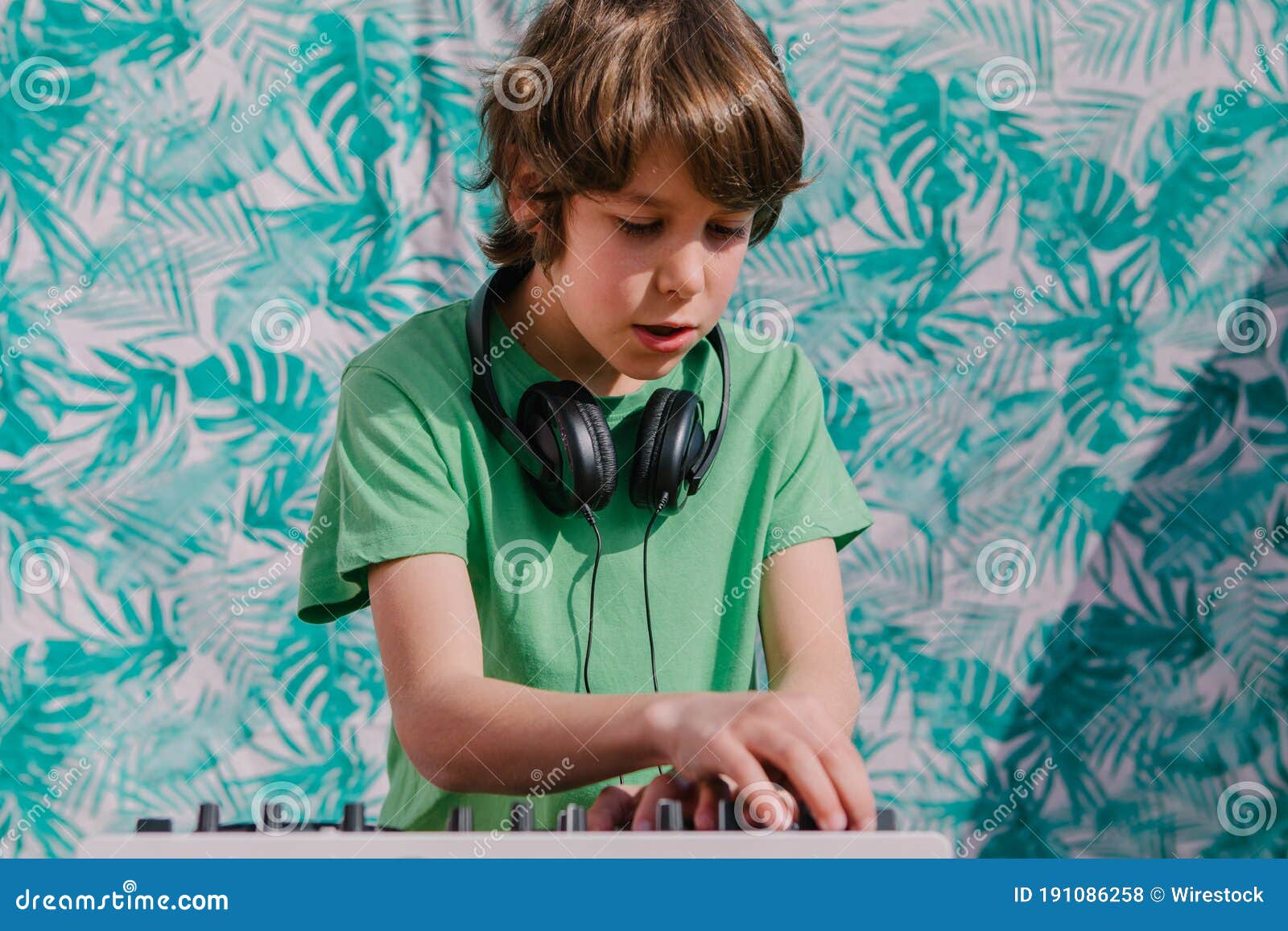 Young American Boy Near the DJ Controller - the Concept of DJing Stock ...