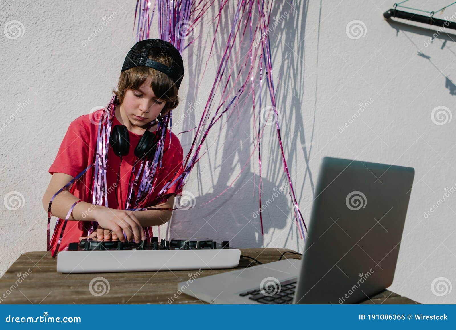 Young American Boy Near the DJ Controller - the Concept of DJing Stock ...
