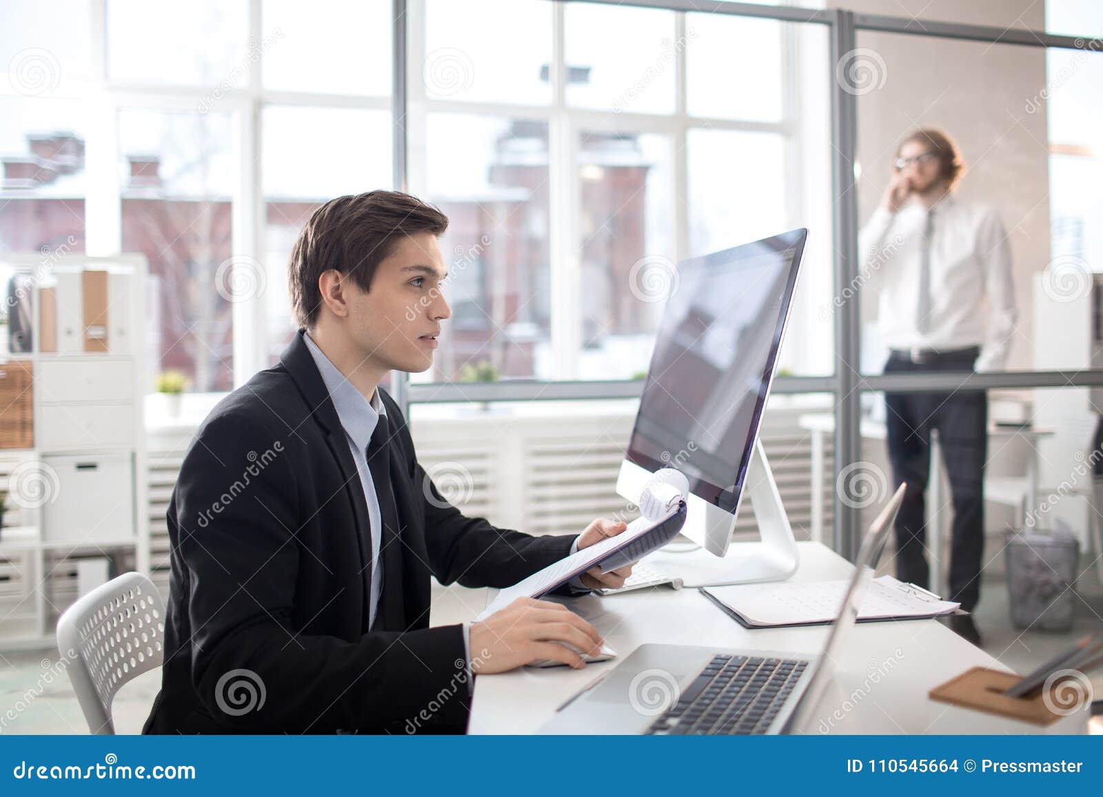 Checking information stock photo. Image of business - 110545664