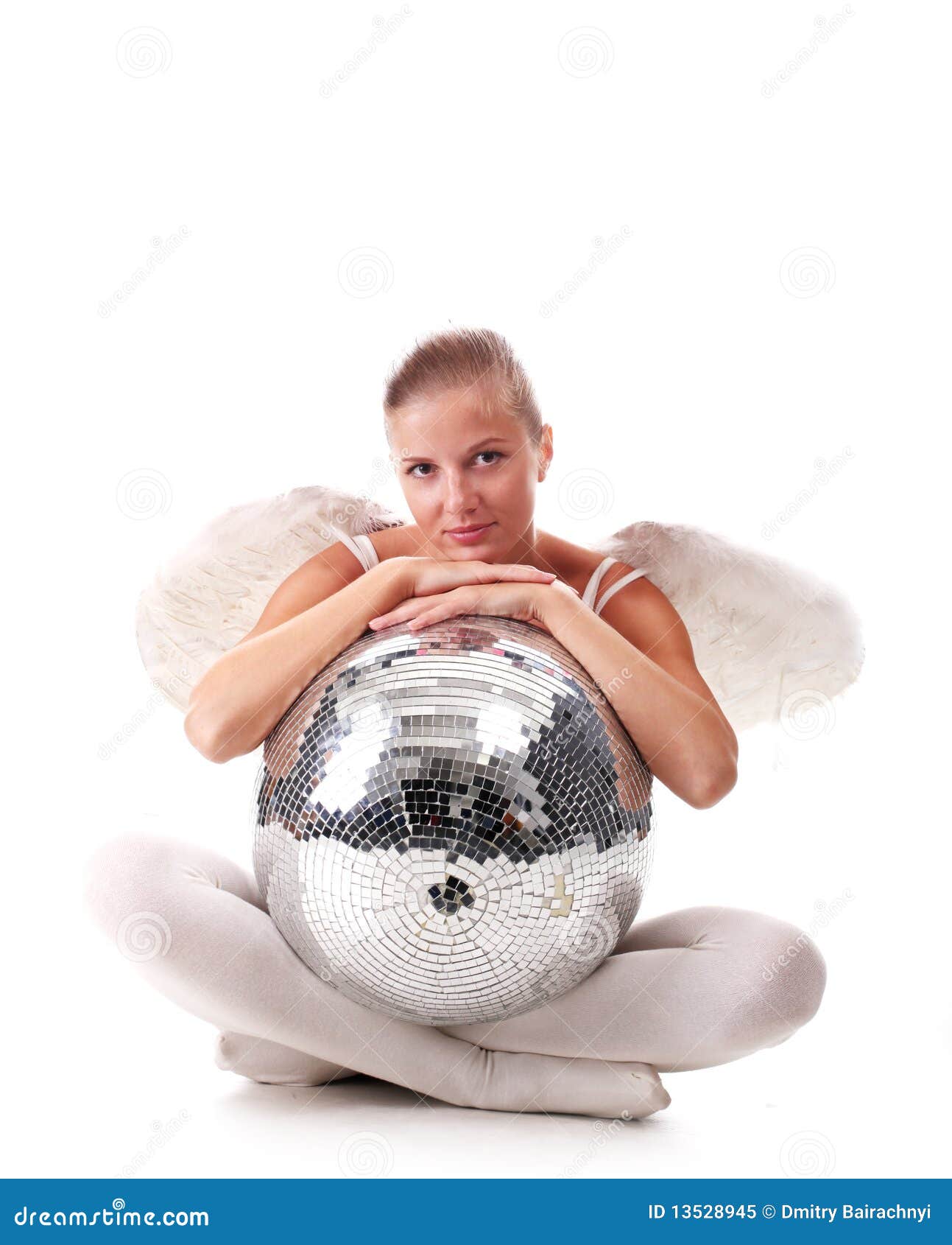 Young angel and disco ball stock image. Image of isolated - 13528945