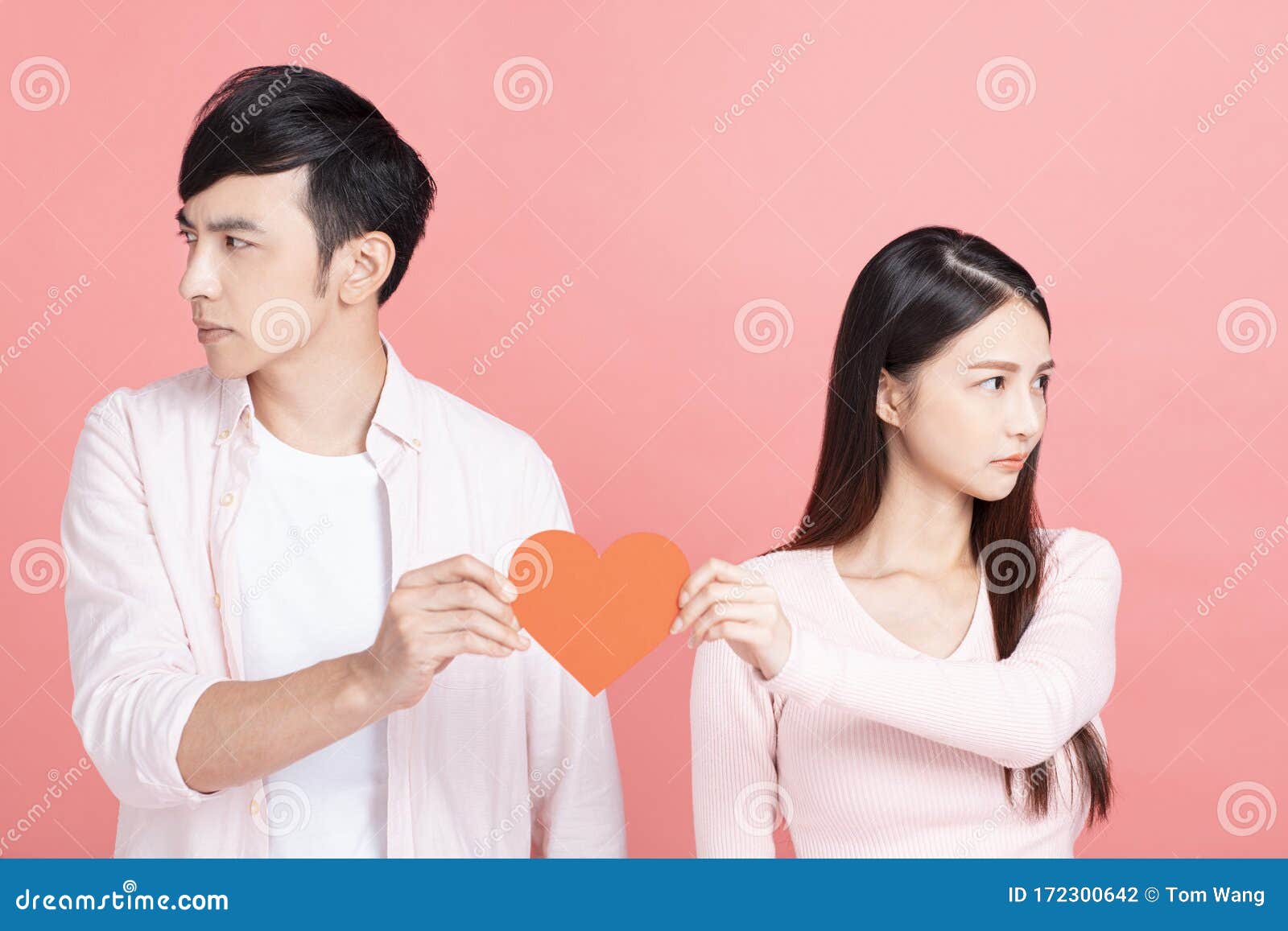 Young Anger Couple Fighting for a Love Hearted Stock Photo - Image of ...