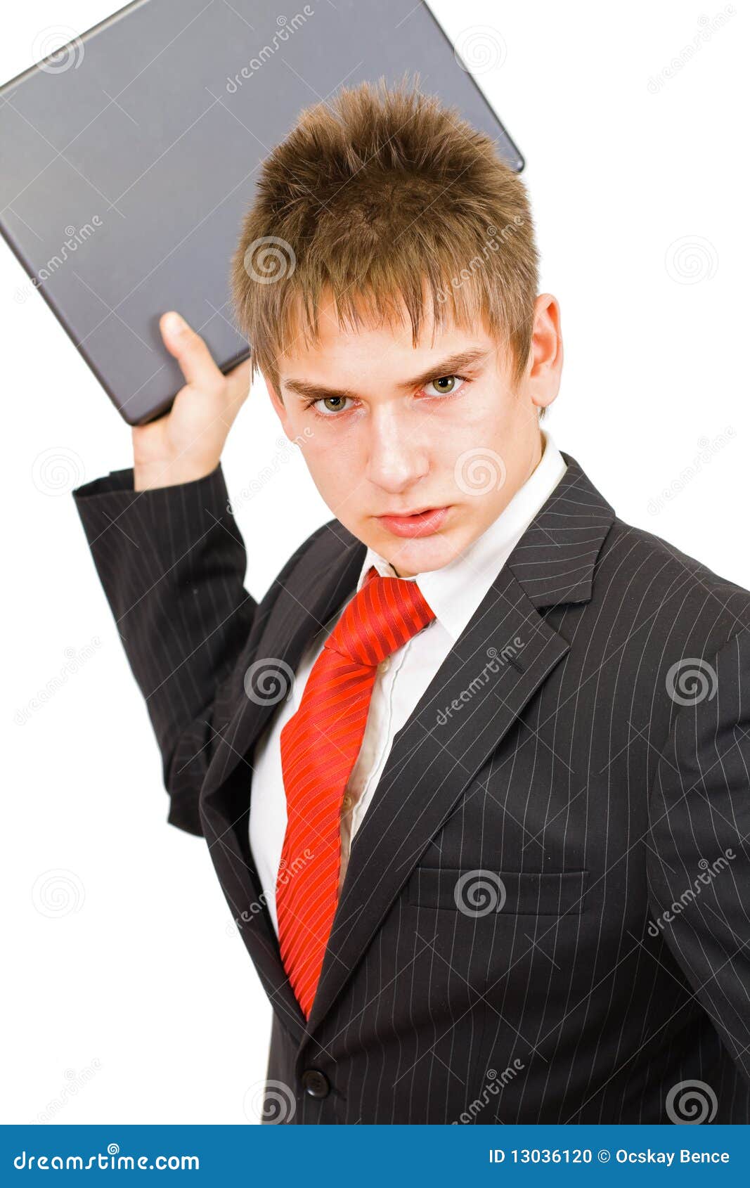 The Young Angry Businessman Stock Photo - Image of uniform, face: 13036120