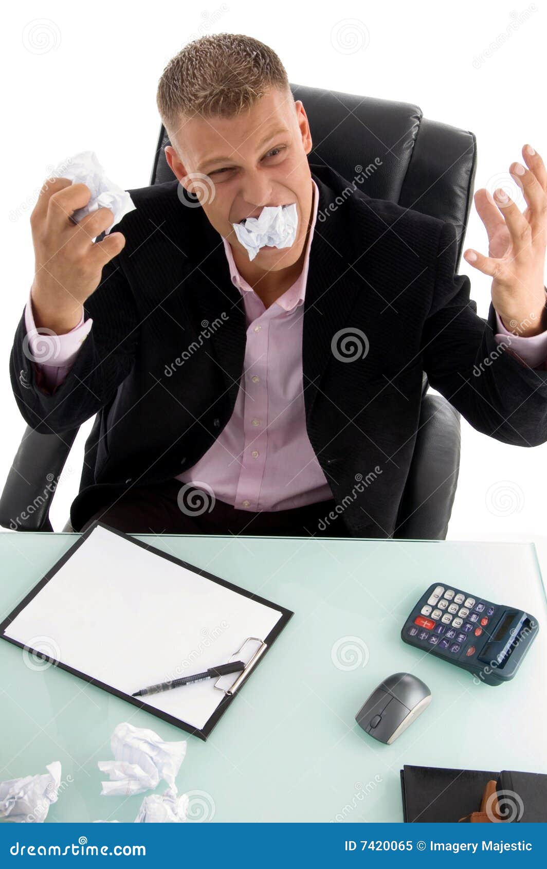 Young Angry Businessman with Papers Stock Image - Image of corporate ...