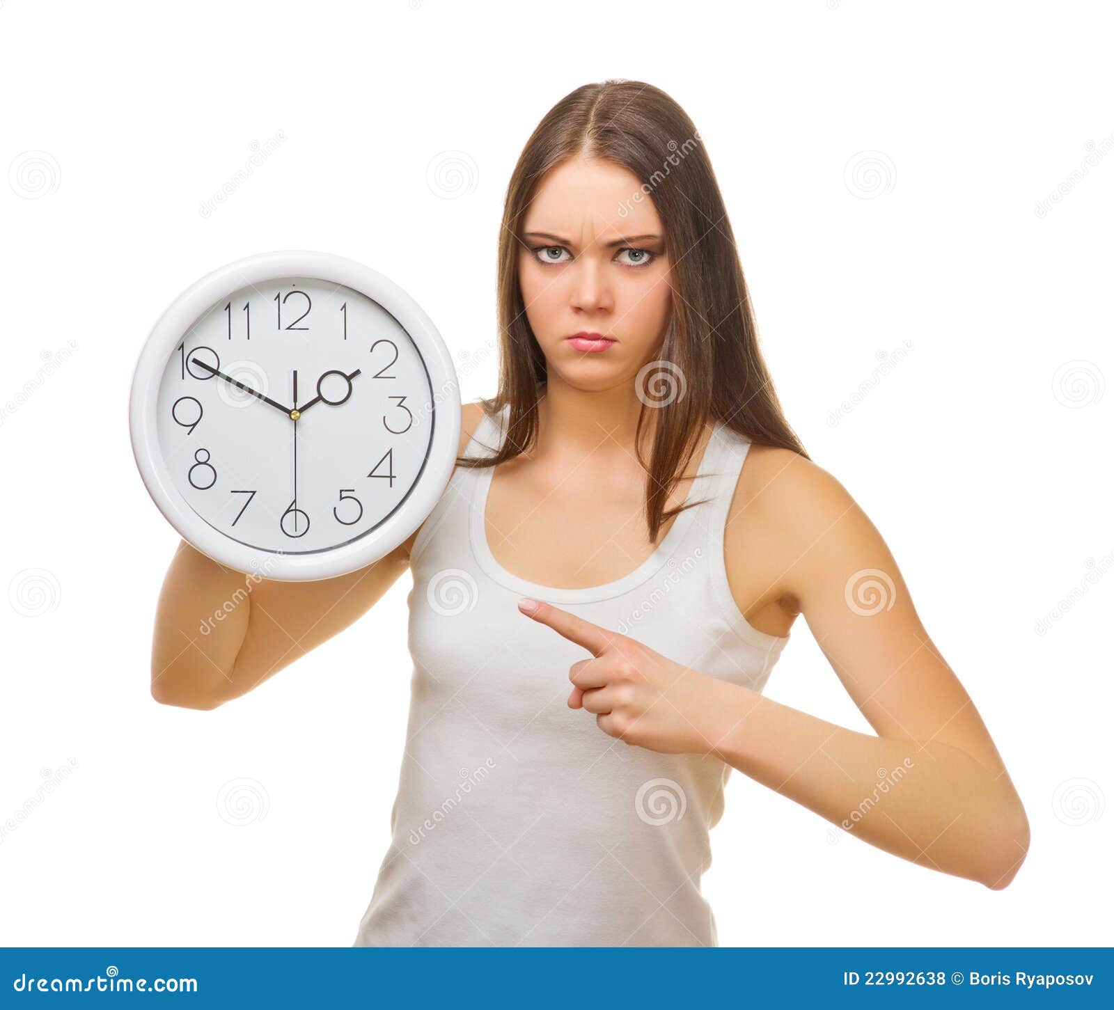 Young Angry Girl with Clocks Stock Photo - Image of attractive, female ...