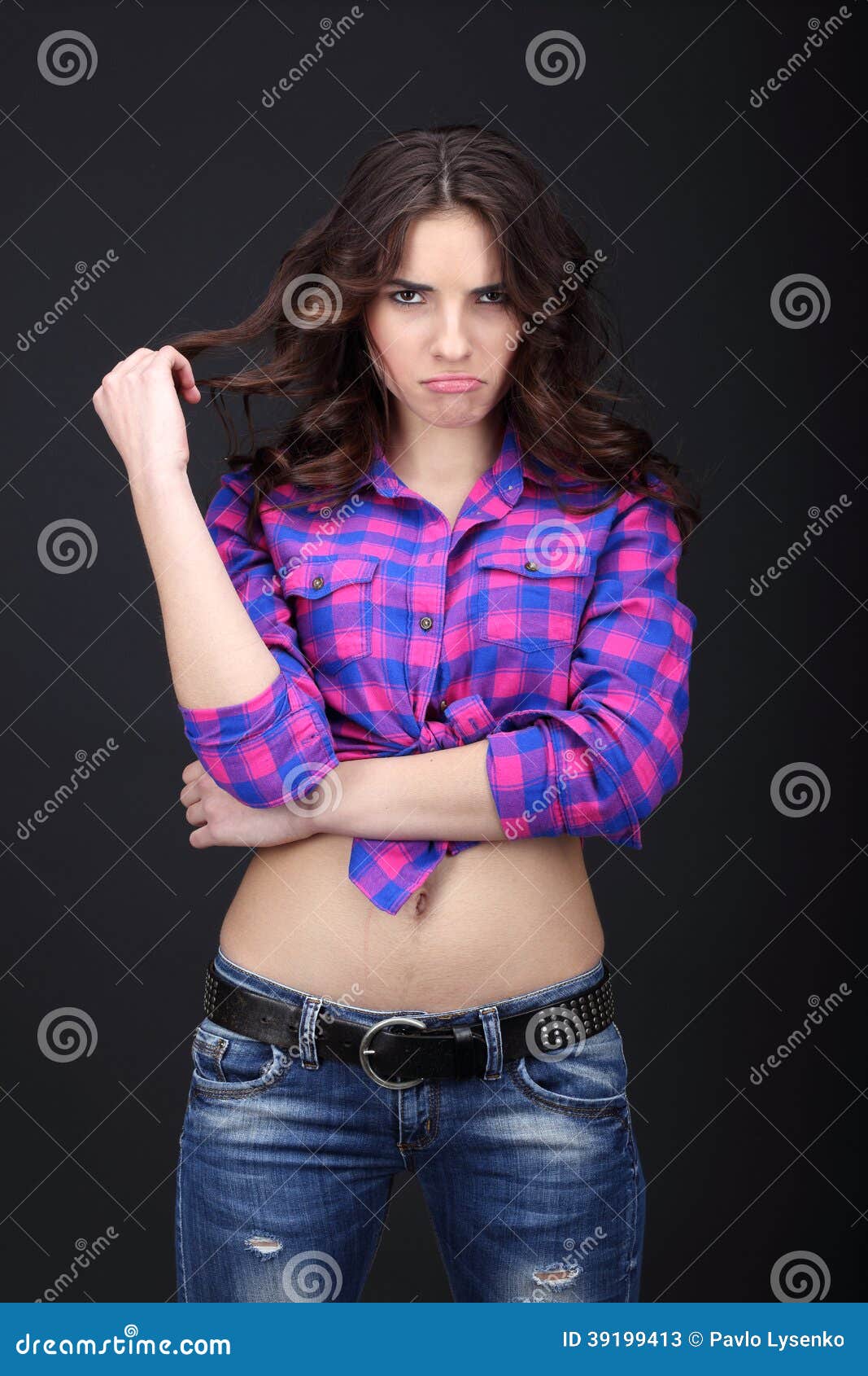 Young angry girl. stock image. Image of studio, stress - 39199413