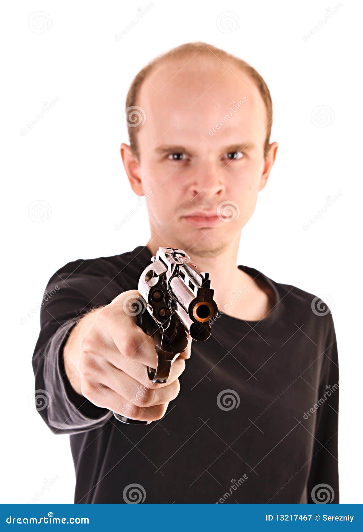 Young Angry Man Aiming with Gun Stock Image - Image of danger, criminal ...