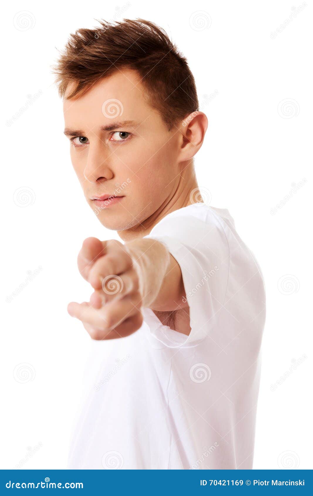 Young Angry Man Doing a Gun Gesture Stock Image - Image of casual, hair ...