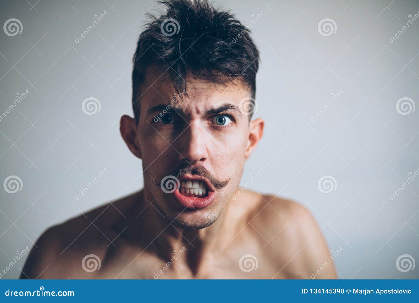 Young Angry Man Expressing Negative Emotion Stock Photo - Image of ...
