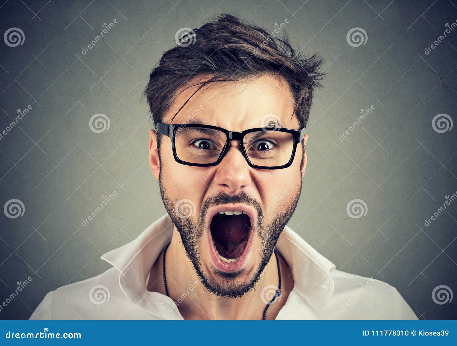 Young Angry Man Looking at Camera and Screaming Stock Photo - Image of ...