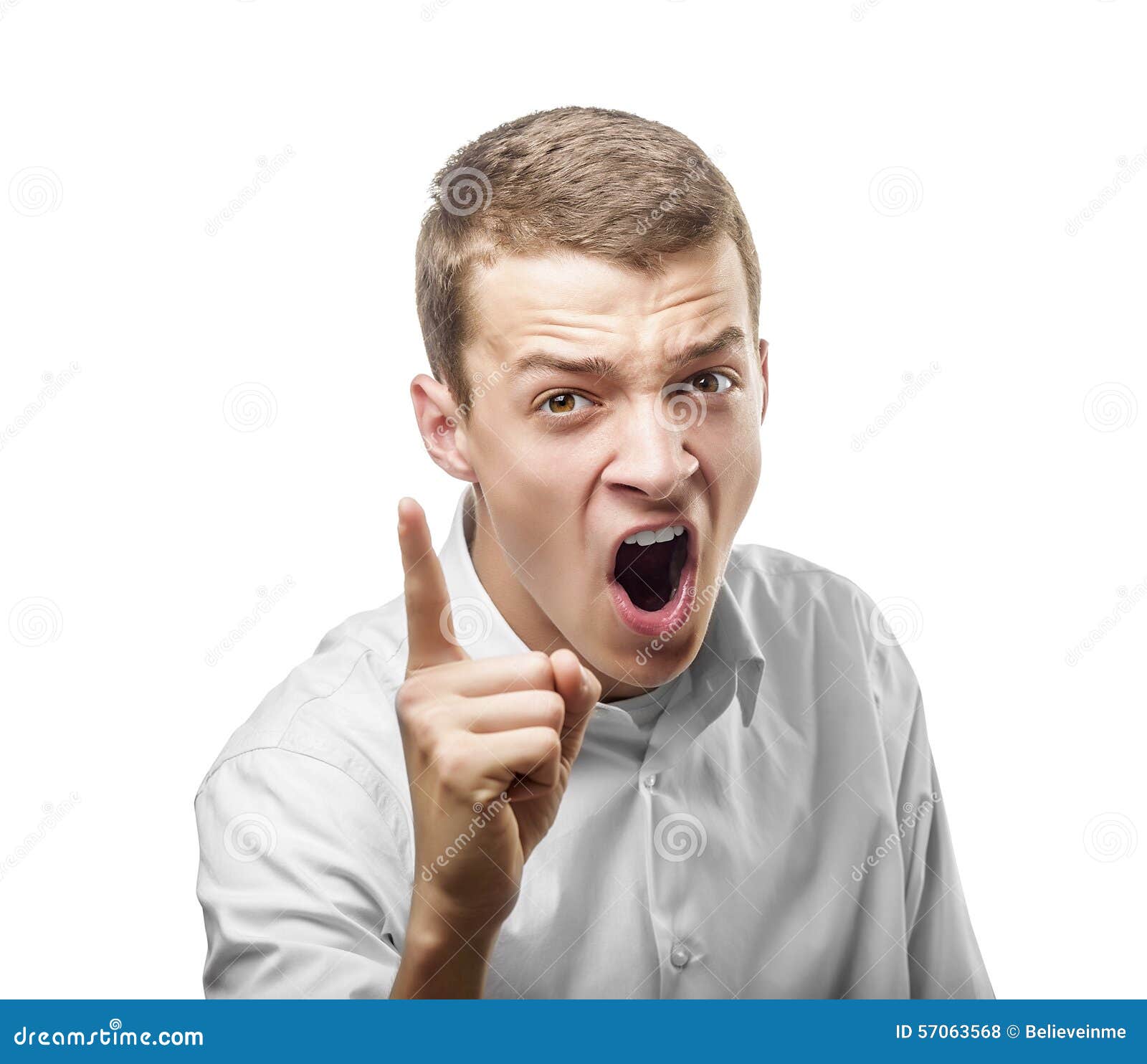 Young angry man stock photo. Image of isolated, adult - 57063568