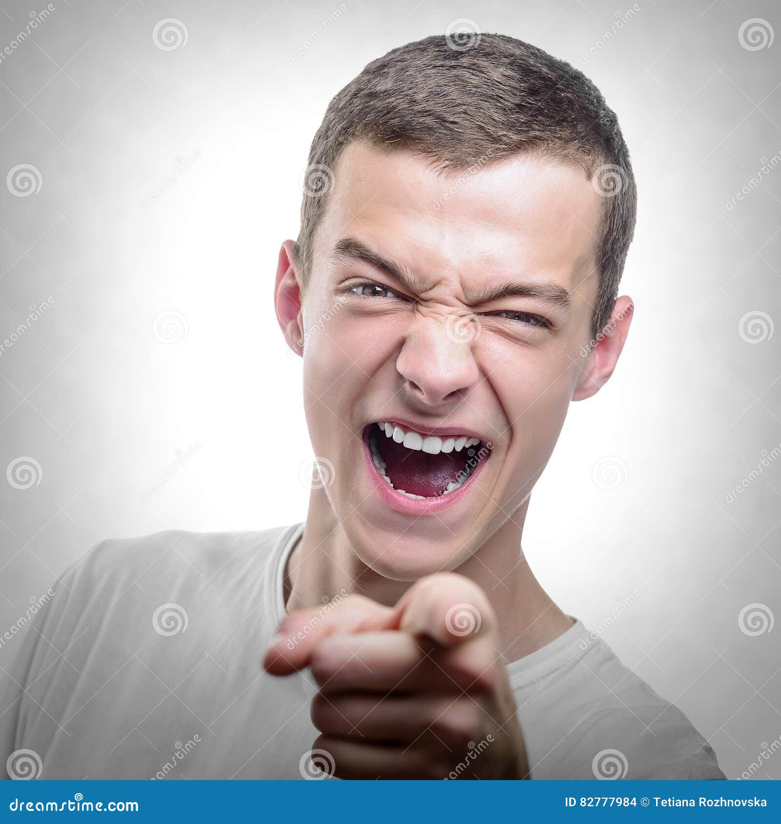 Young angry man. stock photo. Image of finger, bossy - 82777984