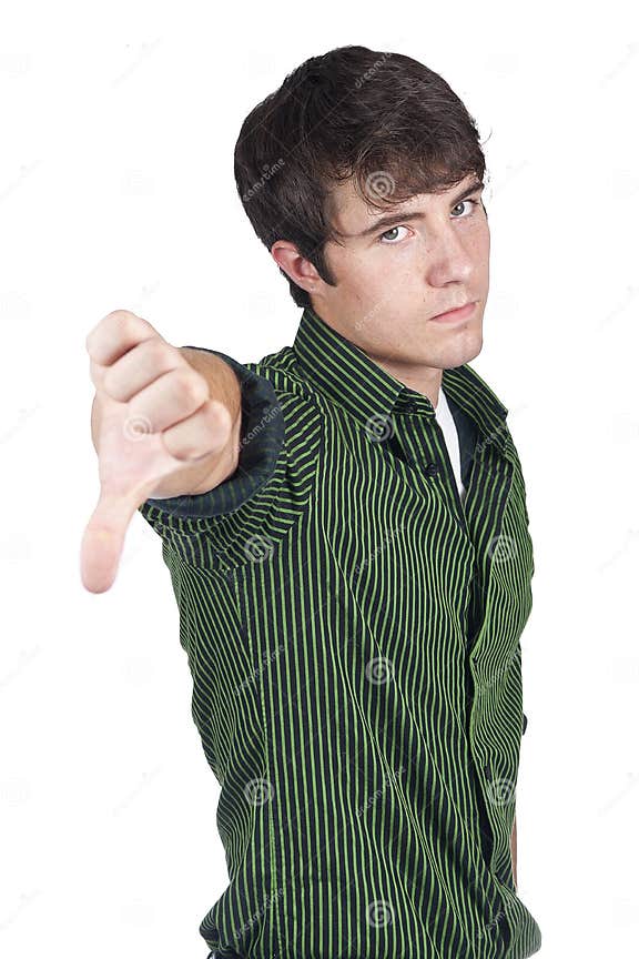 Young Angry Man Thumbs Down Stock Photo - Image of office, expression ...