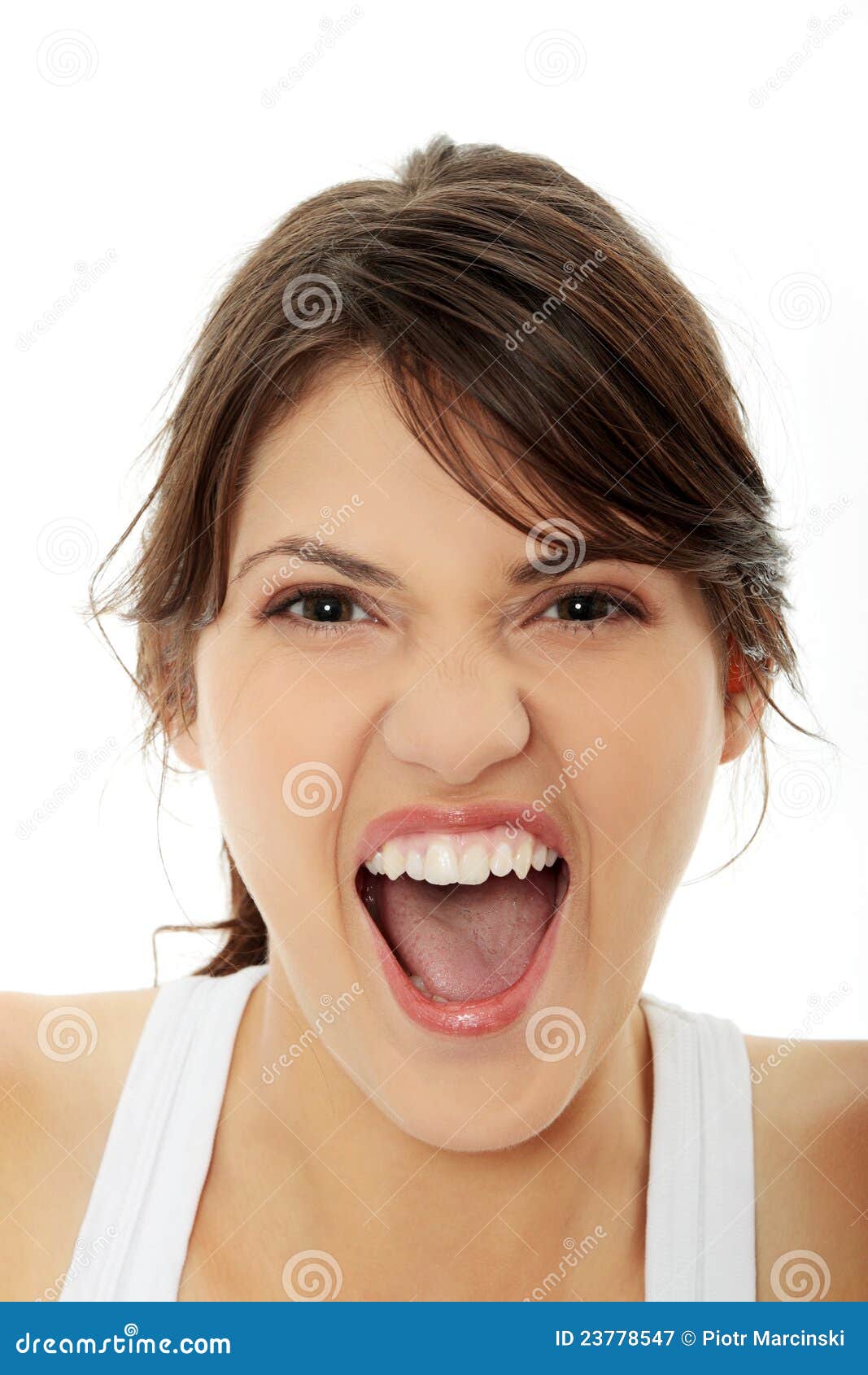 Young angry woman. stock image. Image of loud, portrait - 23778547