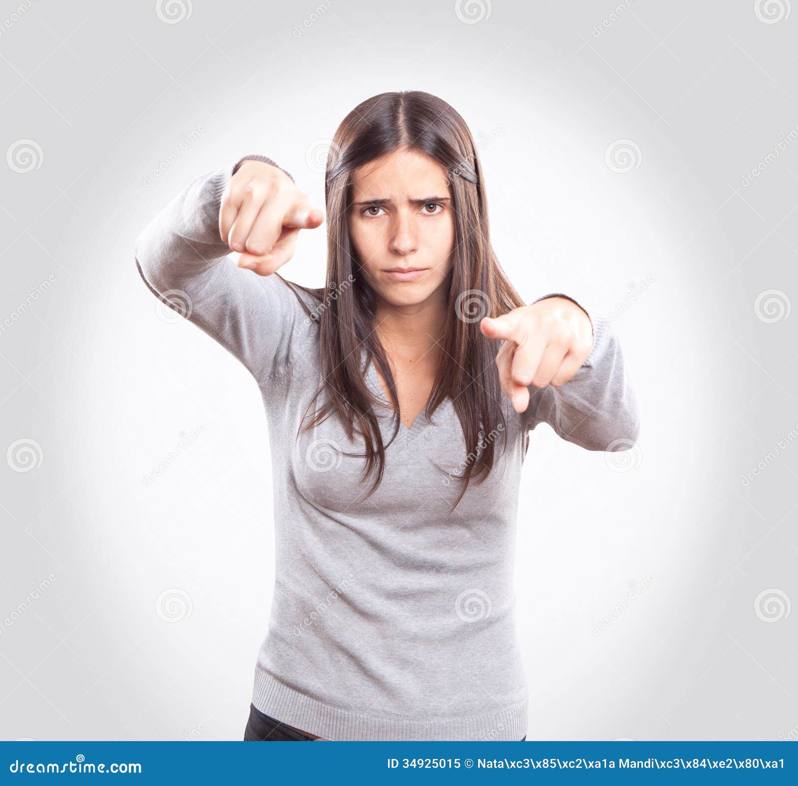 Young angry woman pointing stock image. Image of arguing - 34925015