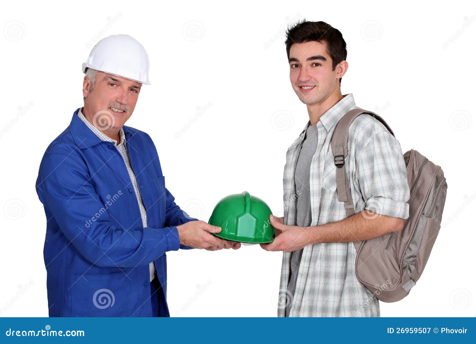 Young Apprentice and Mature Workmate Stock Image - Image of portrait ...