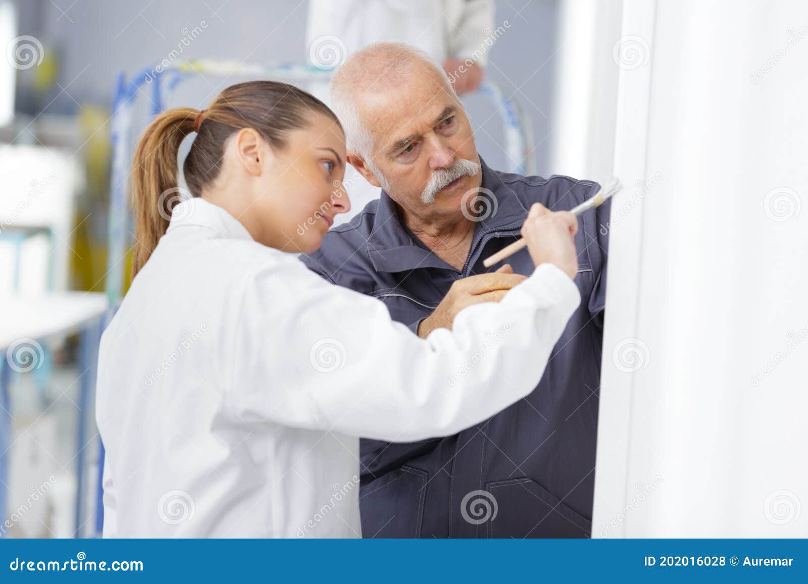 Young Apprentice Painter in Professional Training Stock Photo - Image ...