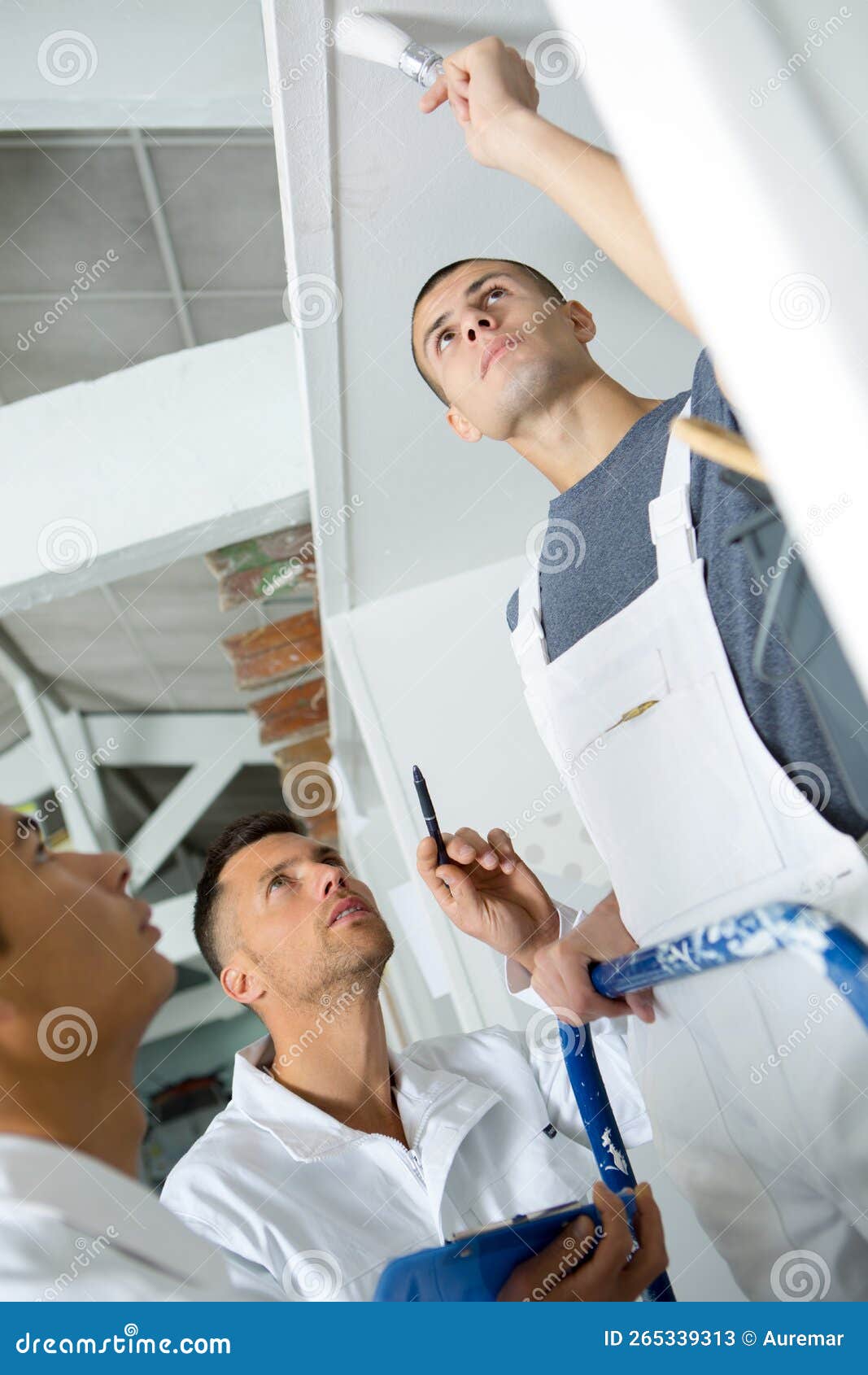 Young Apprentice Painter in Professional Training Stock Image - Image ...
