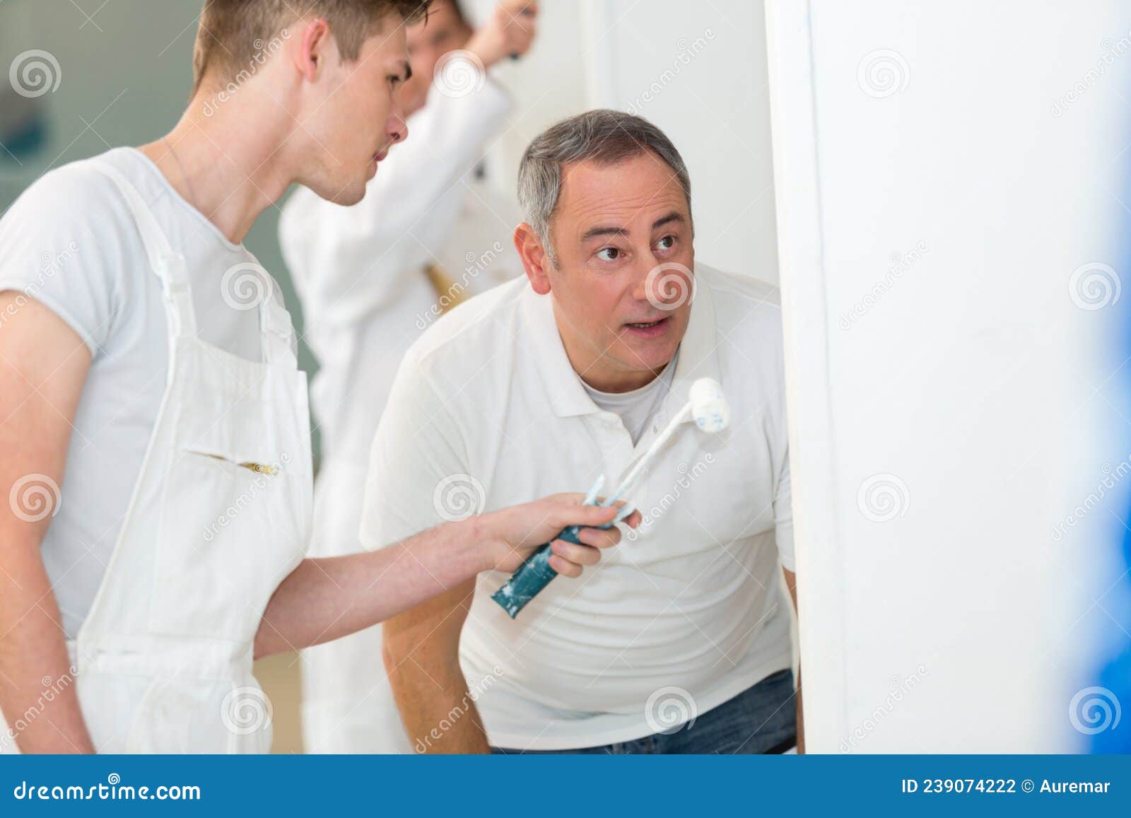 Young Apprentice Painter in Professional Training Stock Photo - Image ...