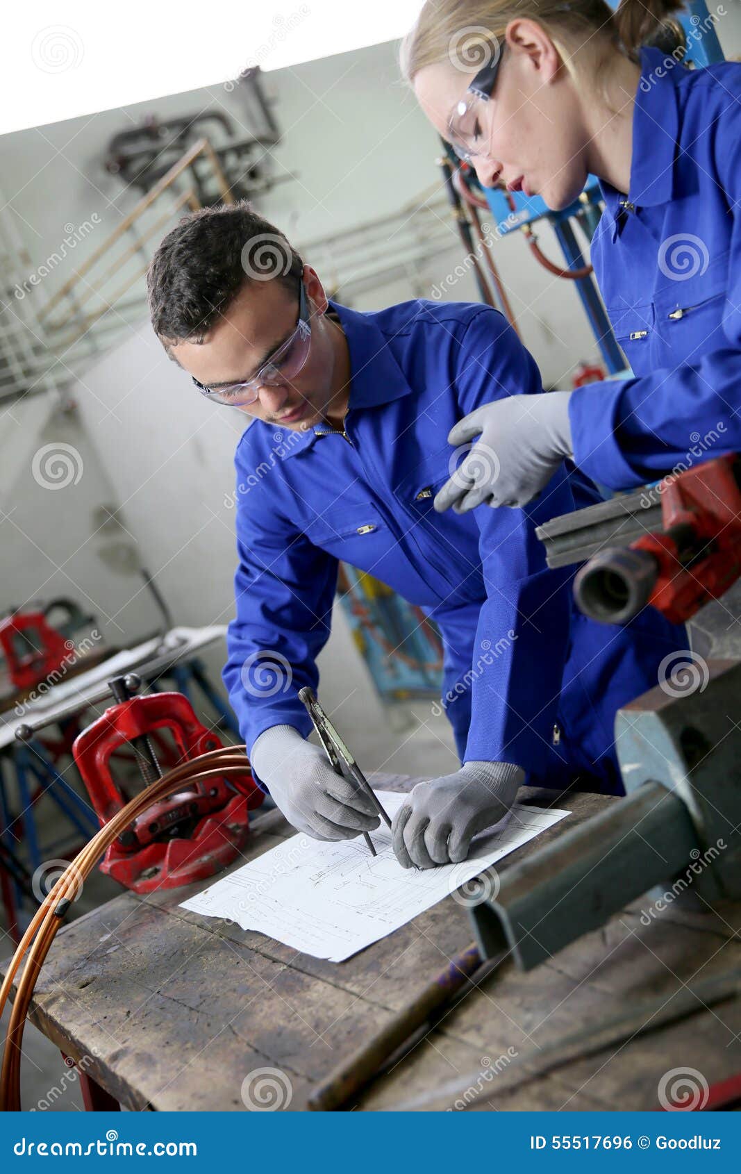 Young Apprentice in Plumbery Working Stock Photo - Image of plumbing ...