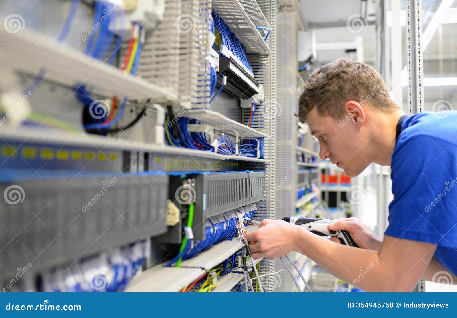 Young Apprentice With Professional Plasterer Stock Photo ...