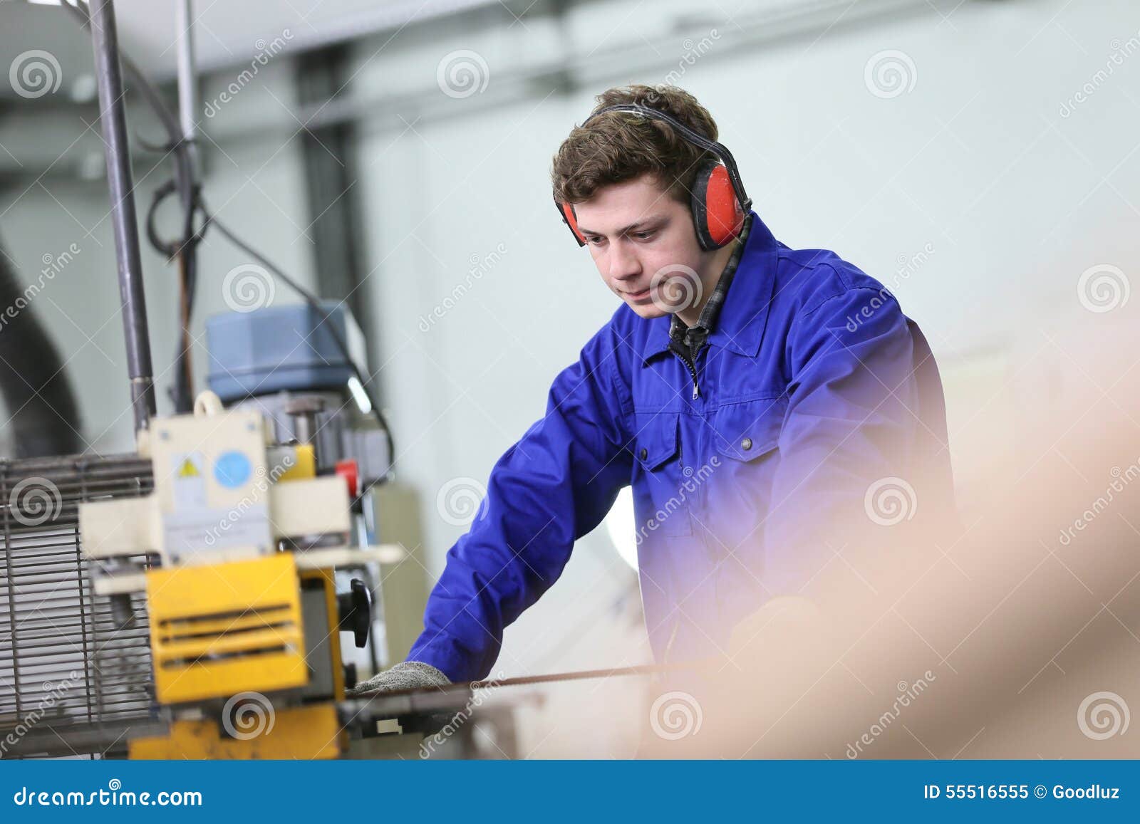 Young Apprentice Working in Metallurgy Workshop Stock Image - Image of ...