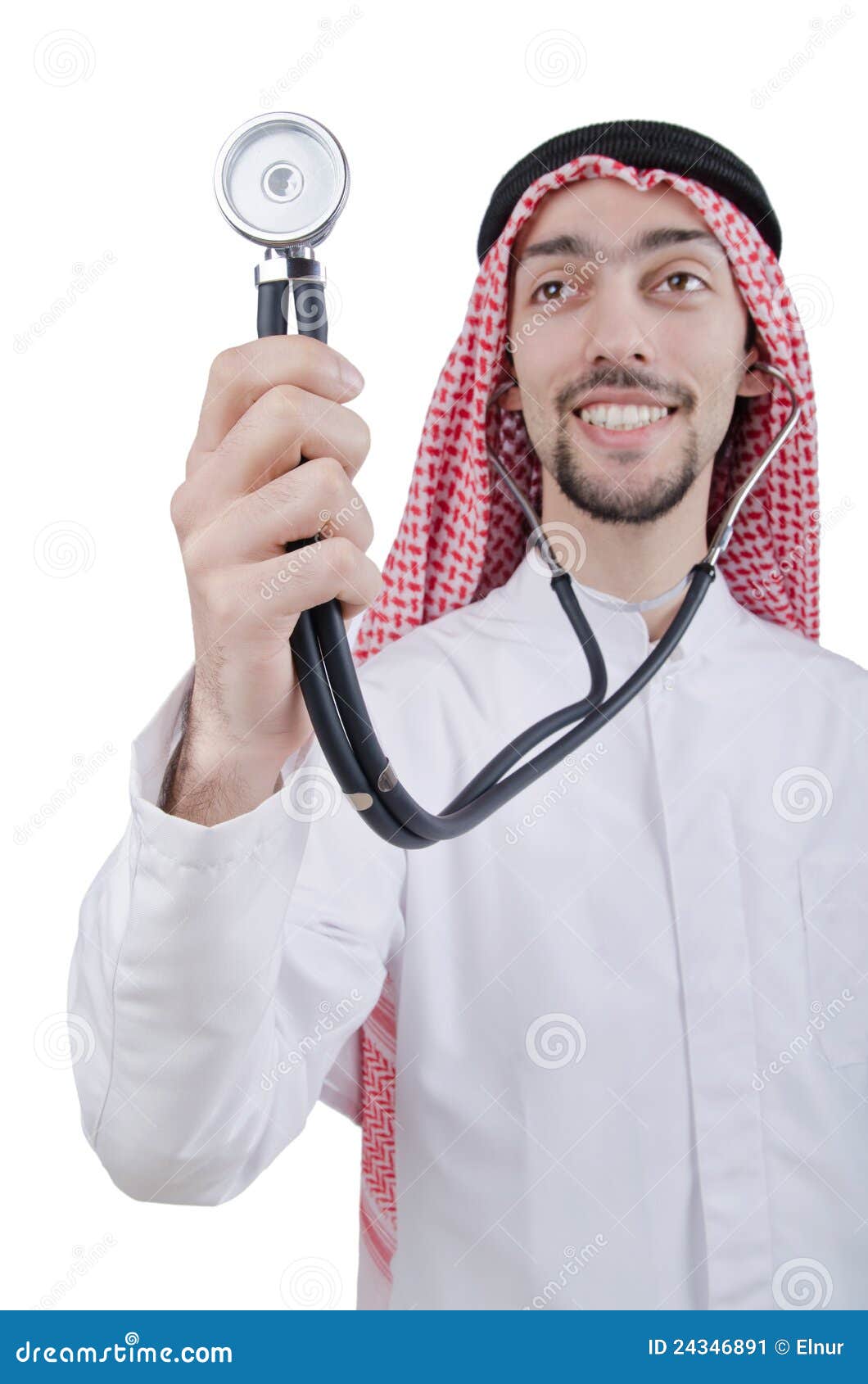 Young Arab Doctor with Stethoscope Stock Image - Image of arab, muslim ...