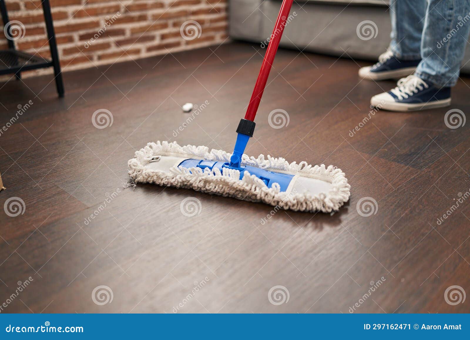 Young Arab Man Cleaning Floor at New Home Stock Image - Image of ...