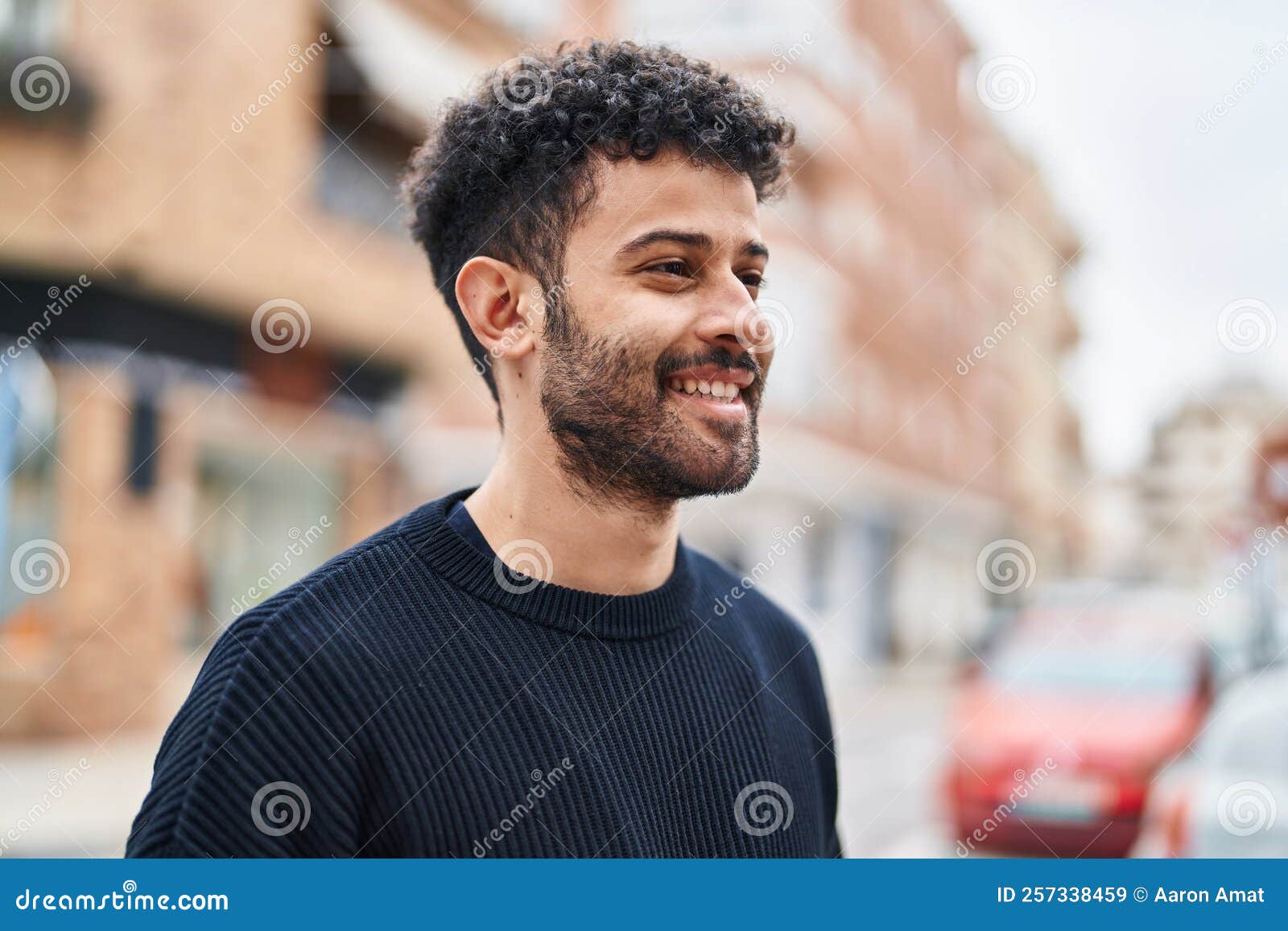 Young Arab Man Smiling Confident Standing at Street Stock Image - Image ...