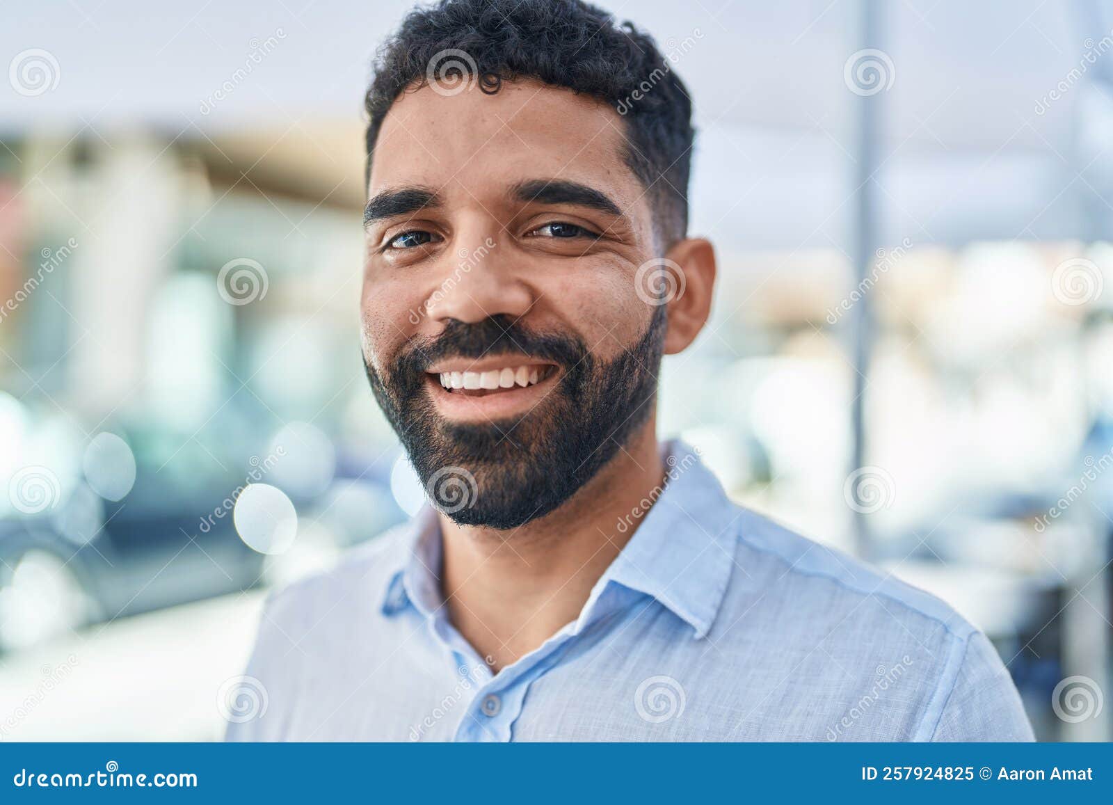 Young Arab Man Smiling Confident Standing at Street Stock Image - Image ...