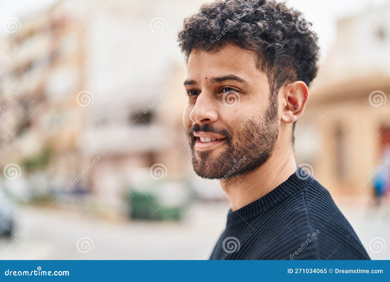 Young Arab Man Smiling Confident Standing at Street Stock Image - Image ...