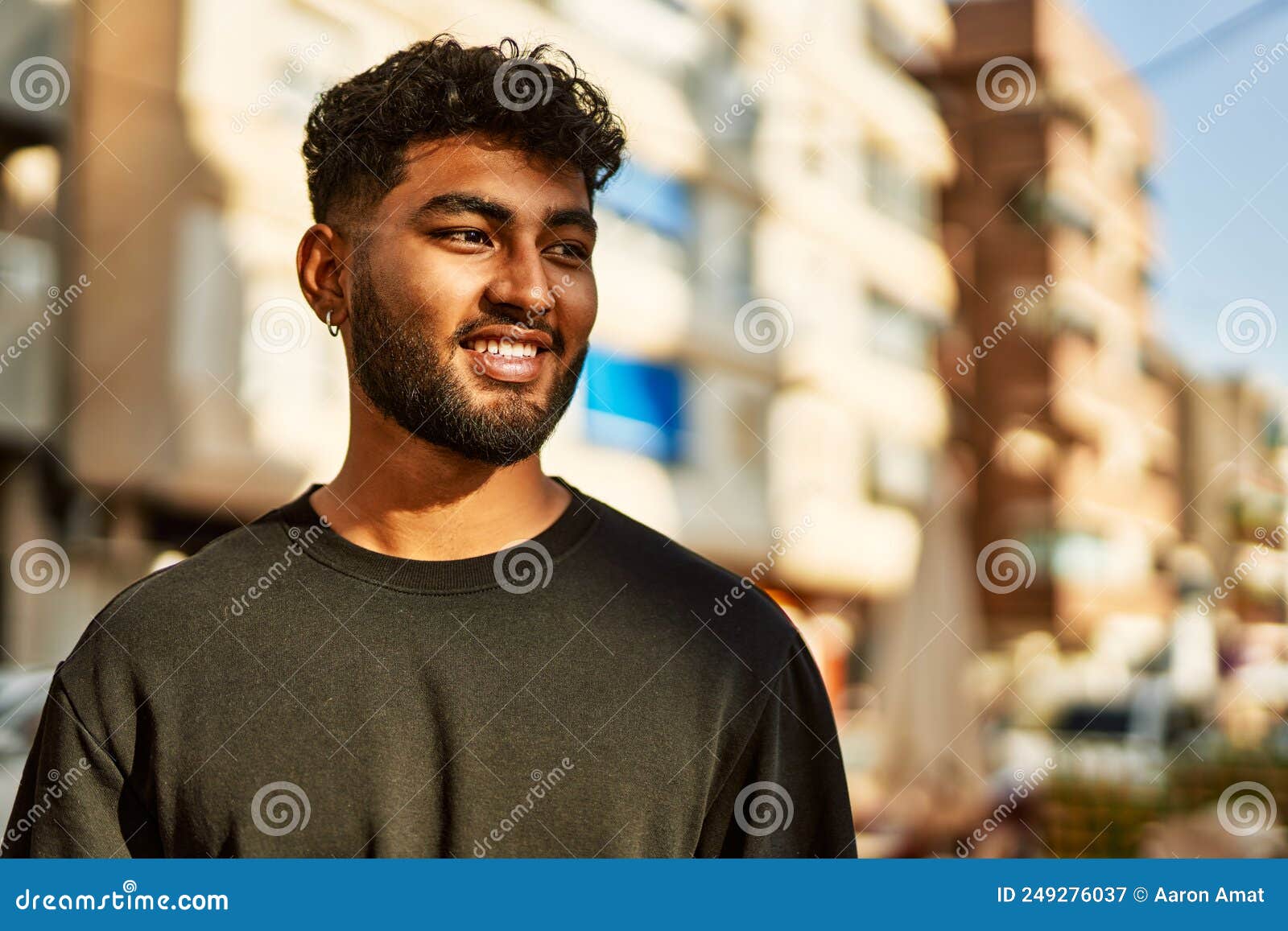 Young Arab Man Smiling Confident at Street Stock Image - Image of funny ...