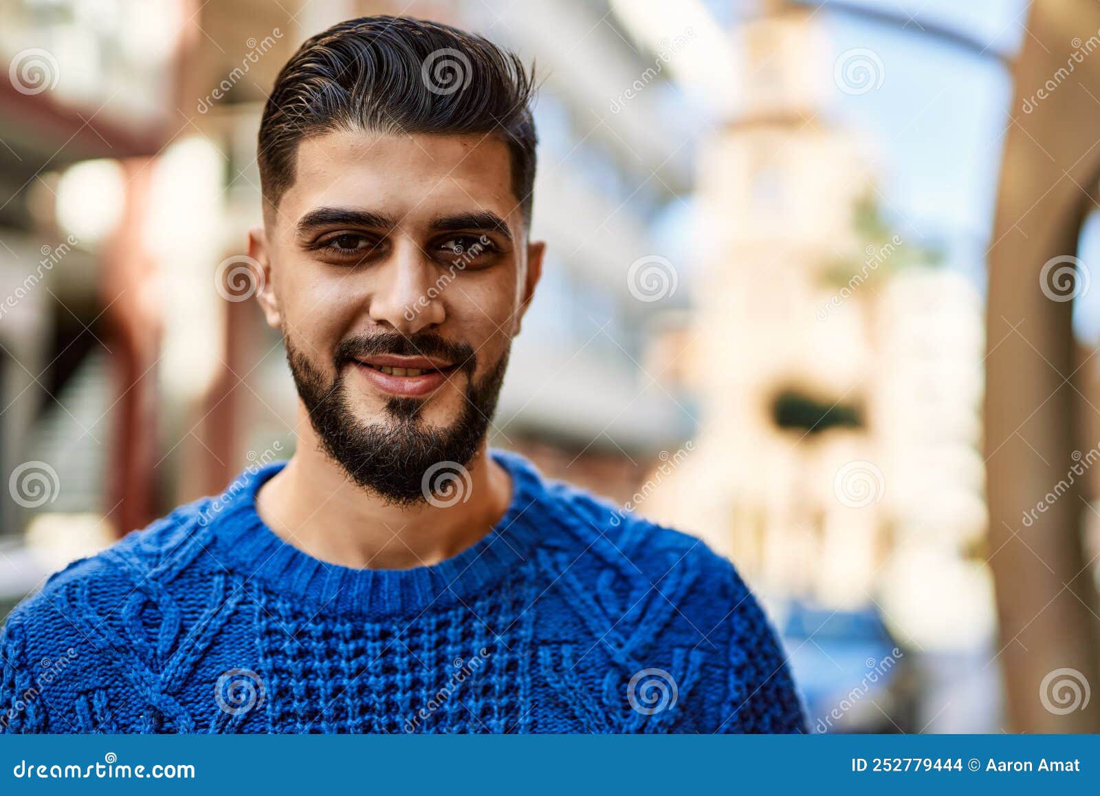 Young Arab Man Smiling Confident at Street Stock Photo - Image of laugh ...