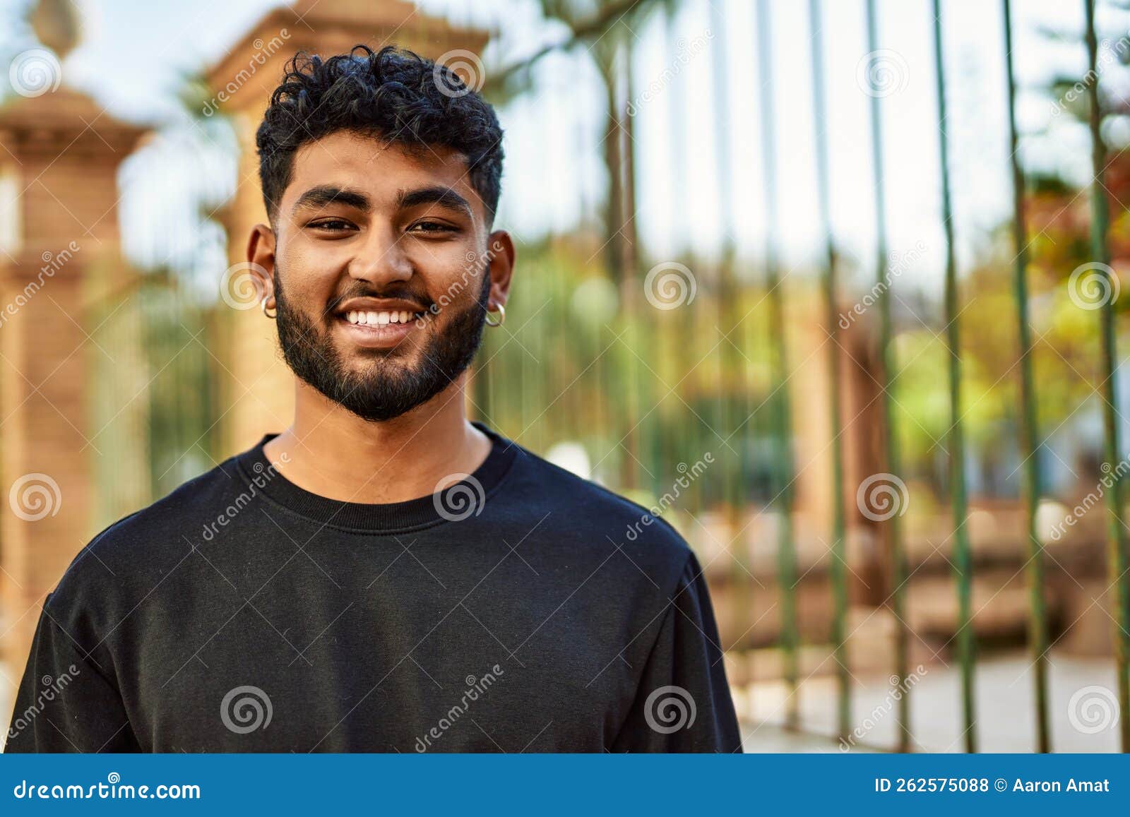 Young Arab Man Smiling Confident at Street Stock Photo - Image of ...